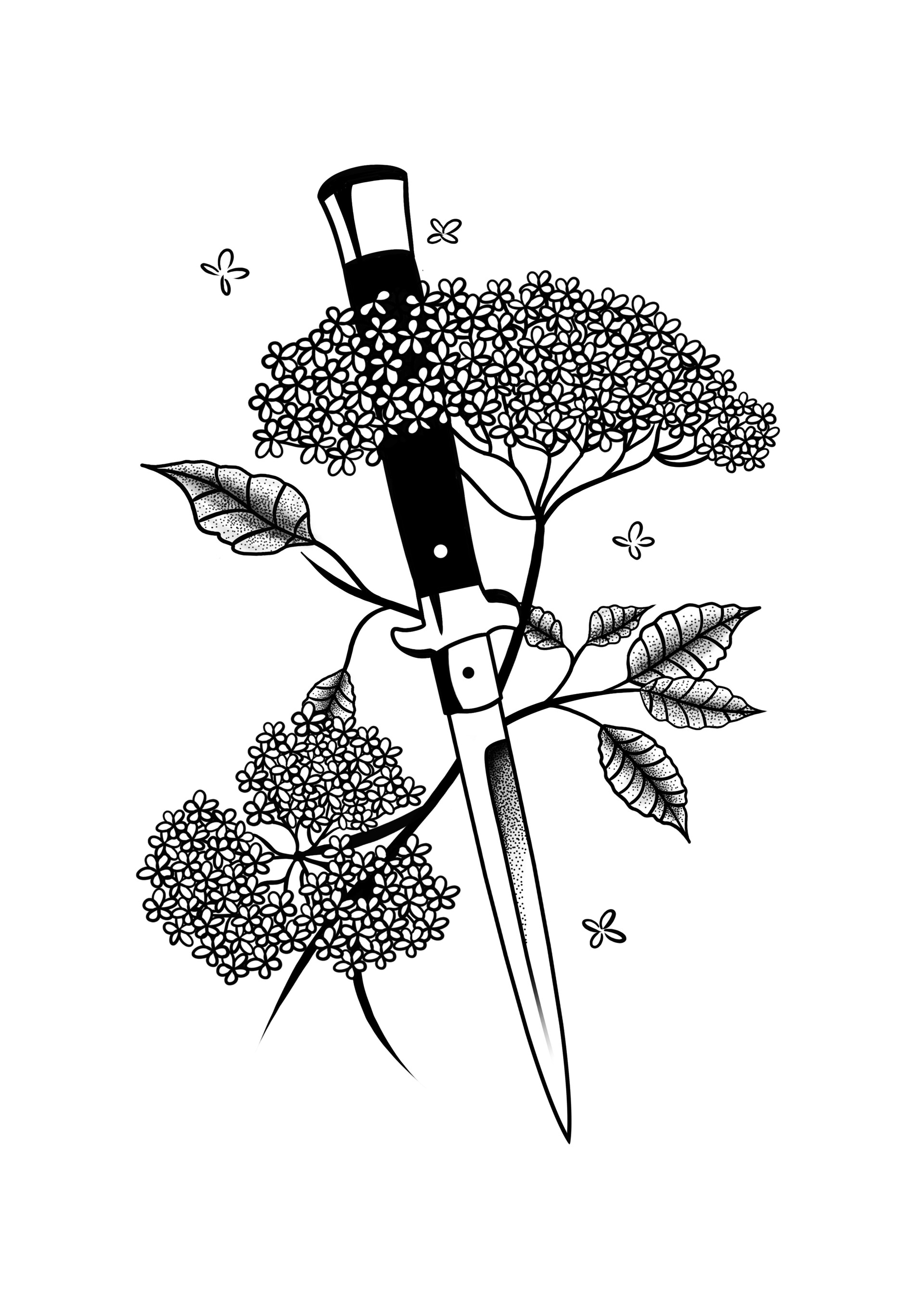 switchblade knife drawing