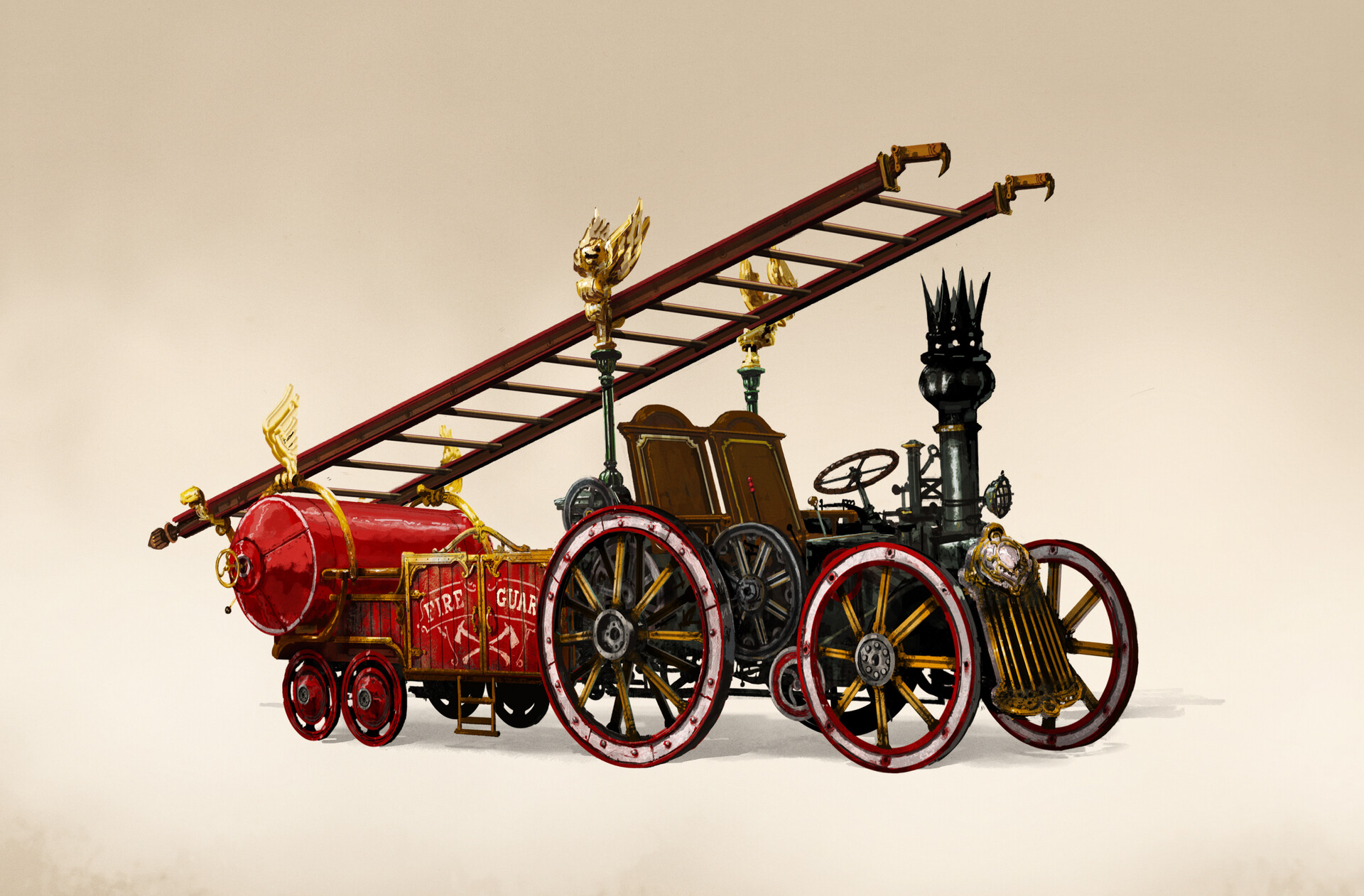 ArtStation - Steampunk fire engine