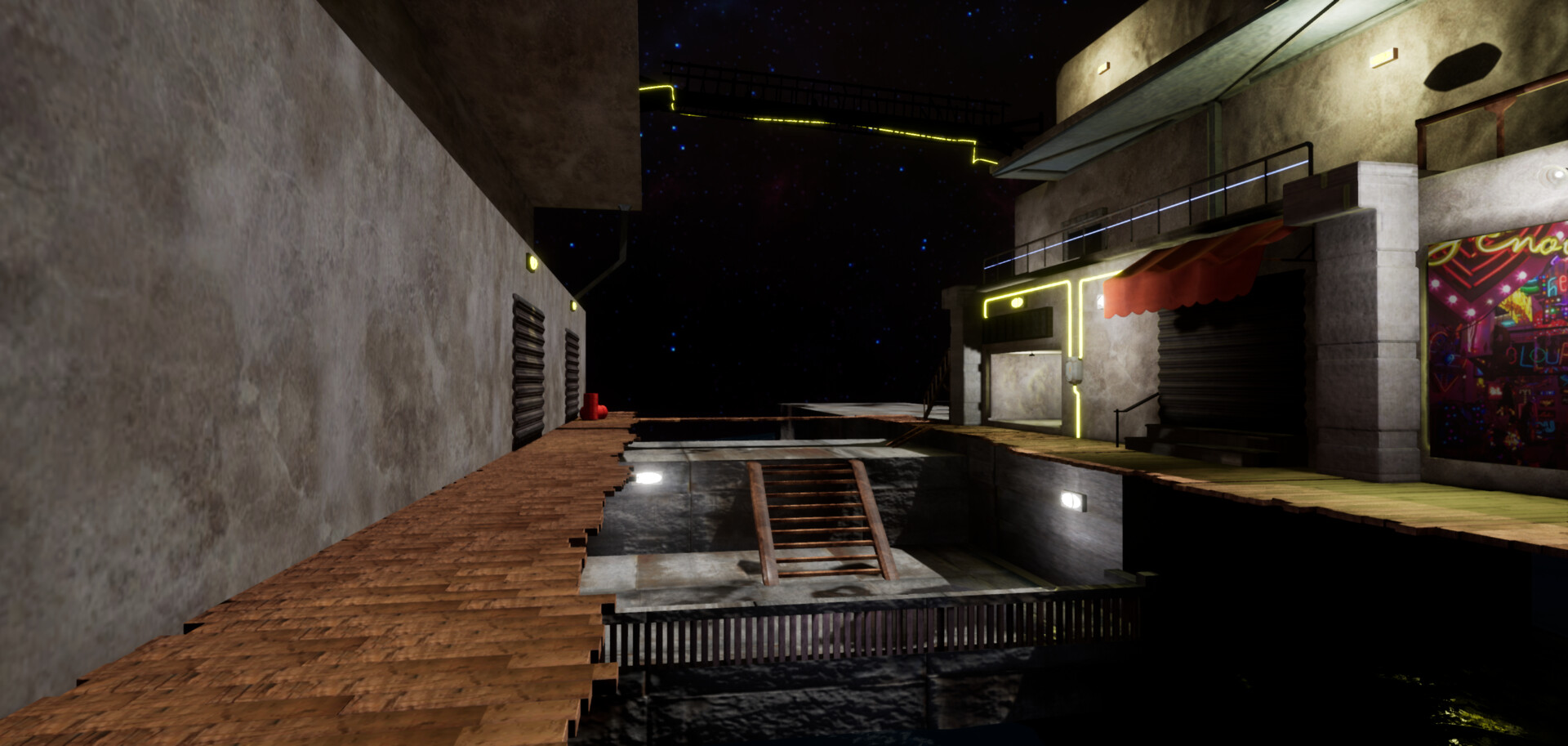 ArtStation - futuristic, Run down walkway/alleyway