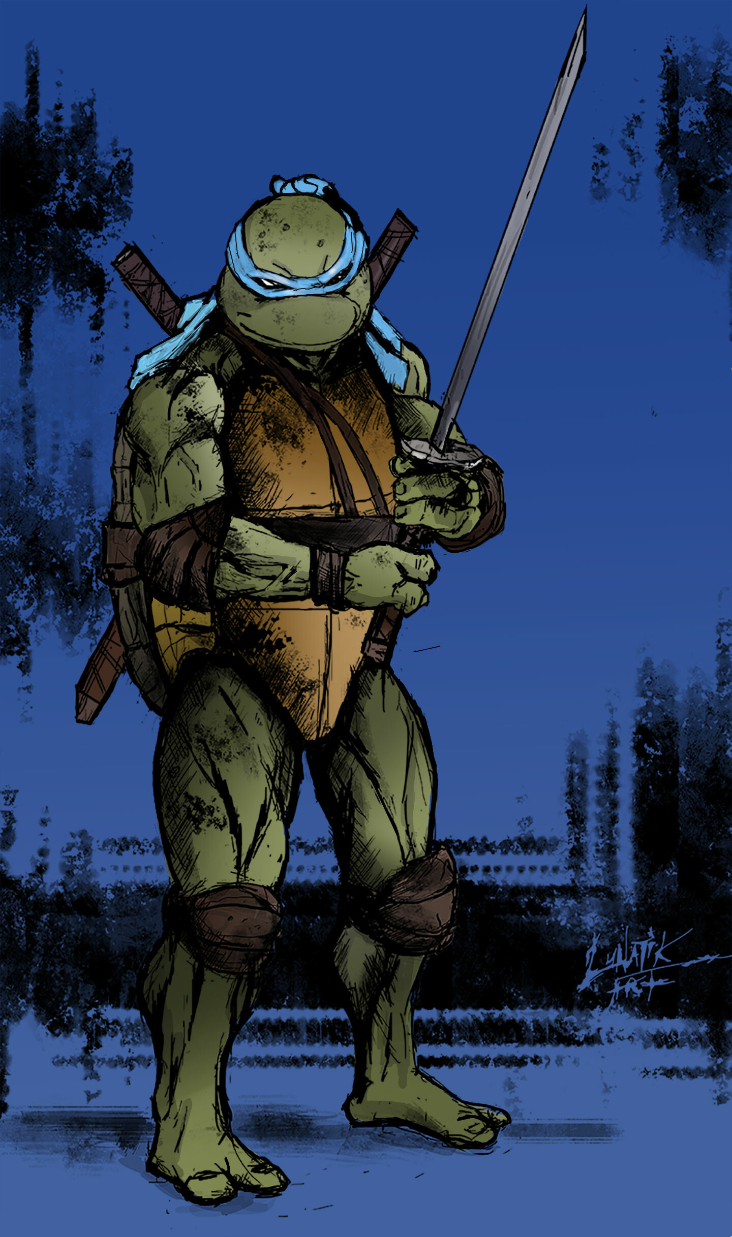 Teenage Mutant Ninja Turtles Leonardo Color Drawing