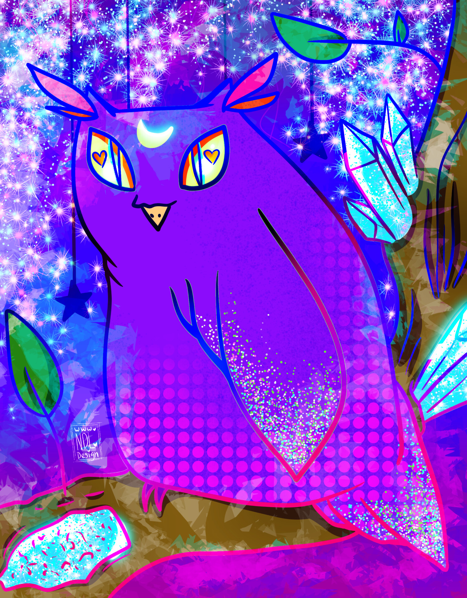 ArtStation - Rainbow Hoot Owl