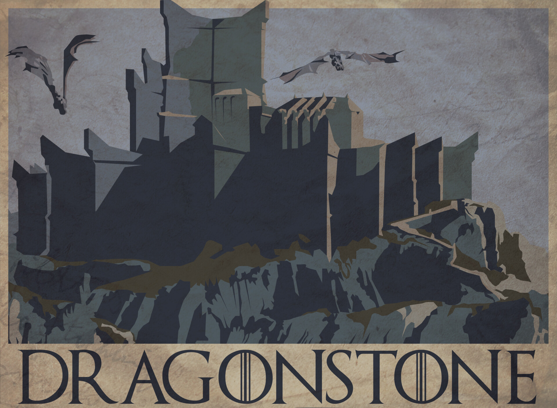 ArtStation - Dragonstone Vintage Travel Poster