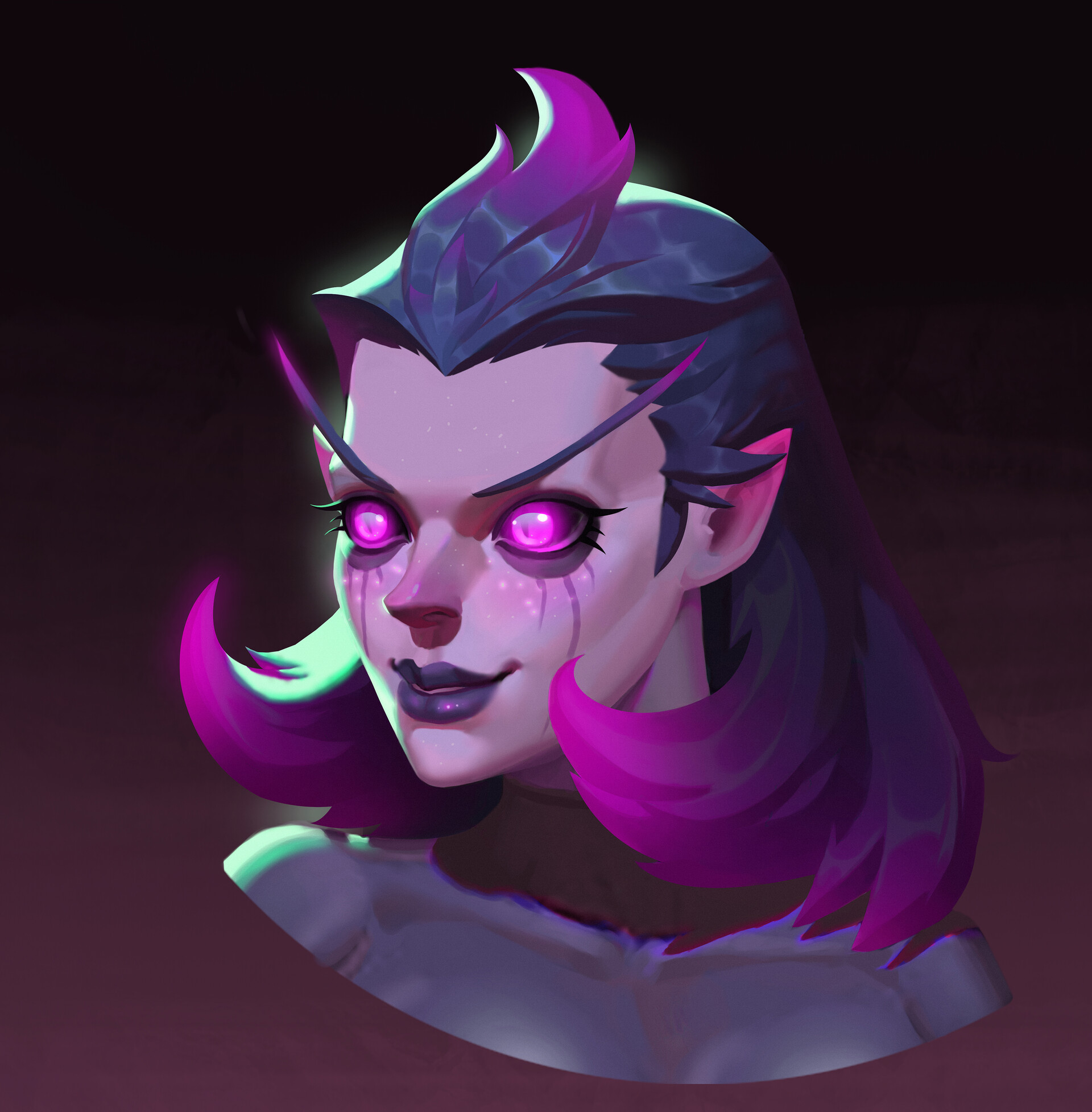 ArtStation - Dark Elf portrait
