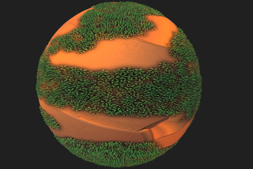 ArtStation - stylized rocky terrain and moss texture