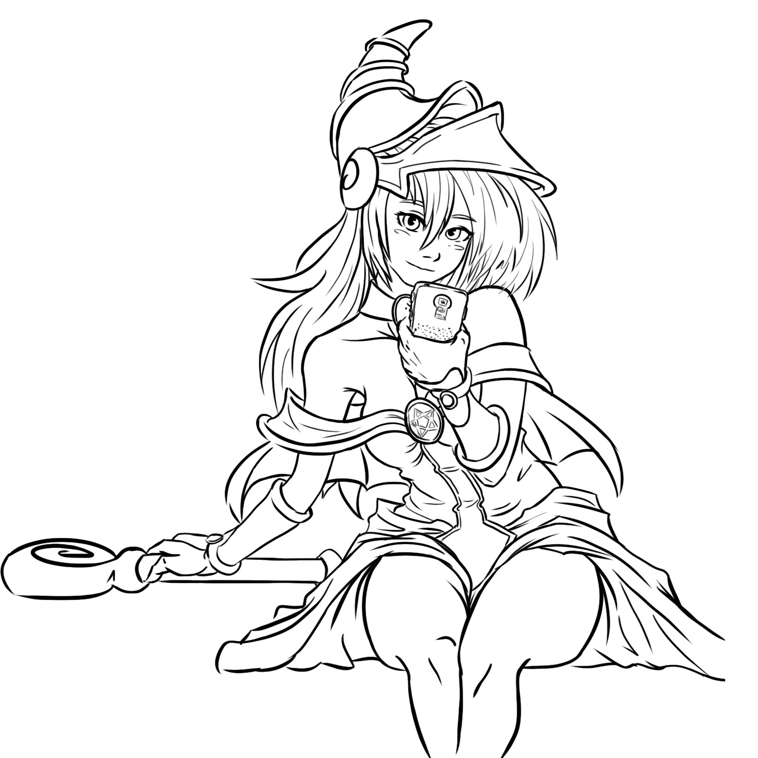 yu gi oh dark magician coloring page