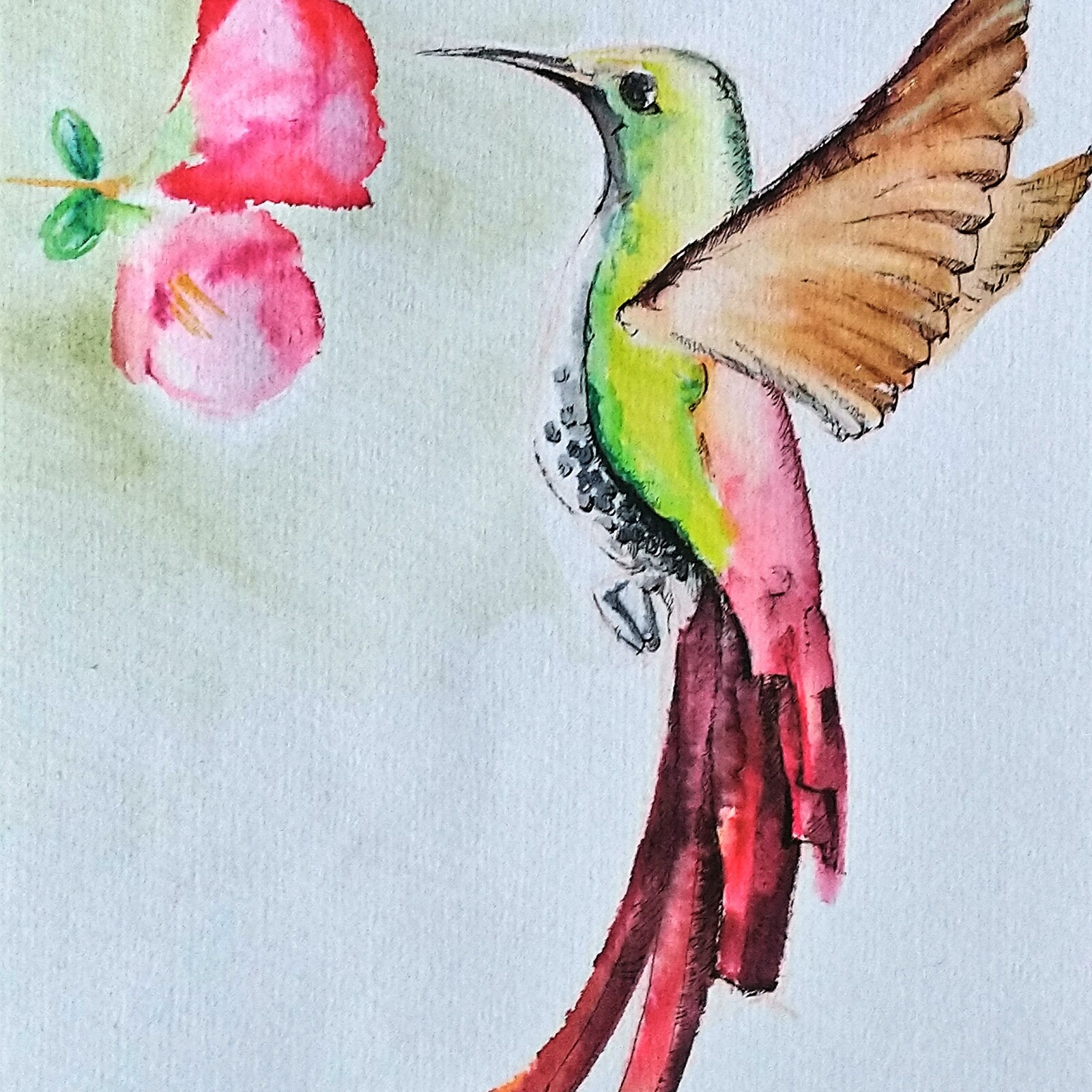 Chris Hooper - Personal Art Challenge 2019 first ink and watercolour picture.