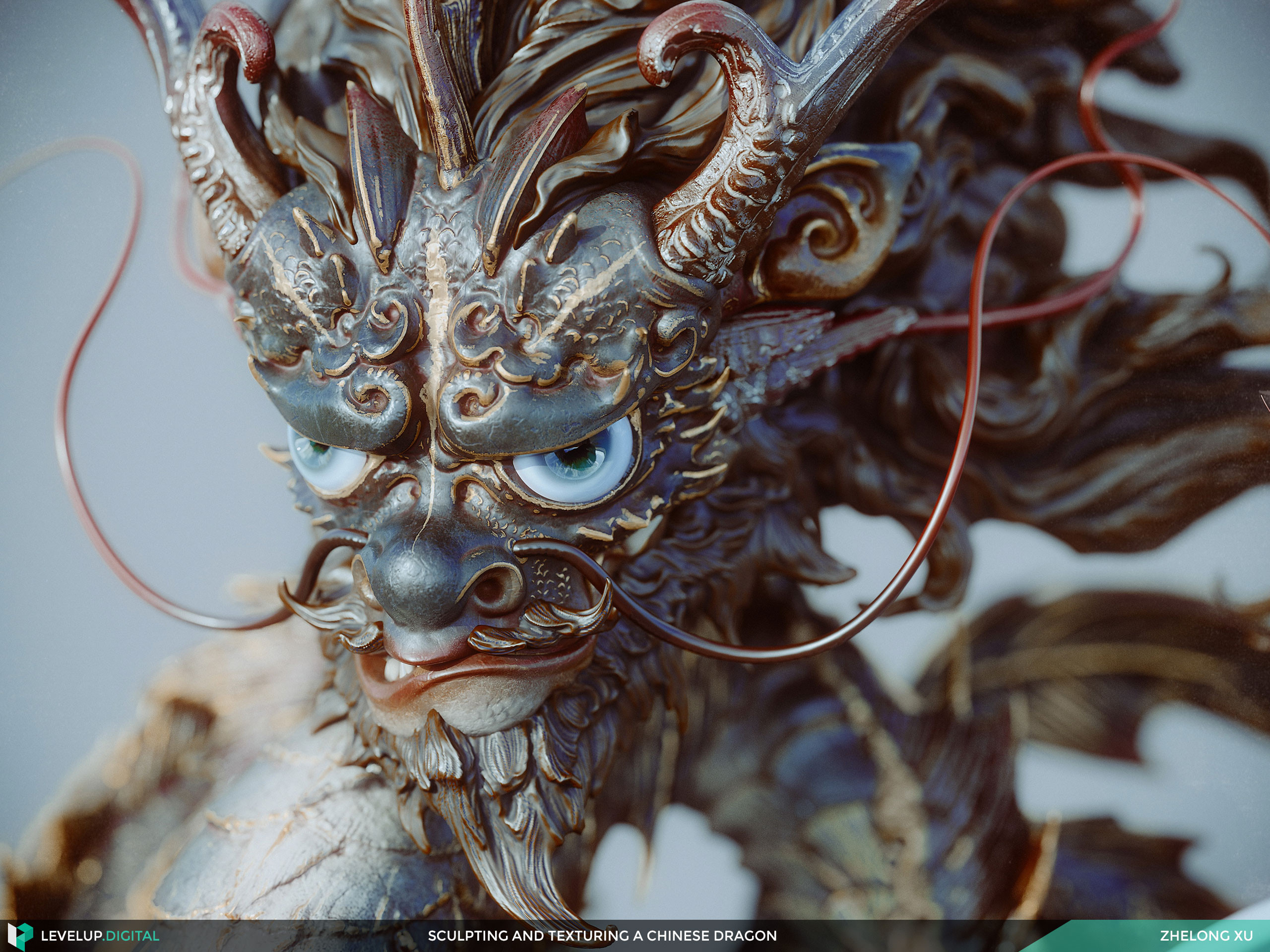 Levelup.Digital - Sculpting & Texturing a Chinese Dragon | Zhelong Xu