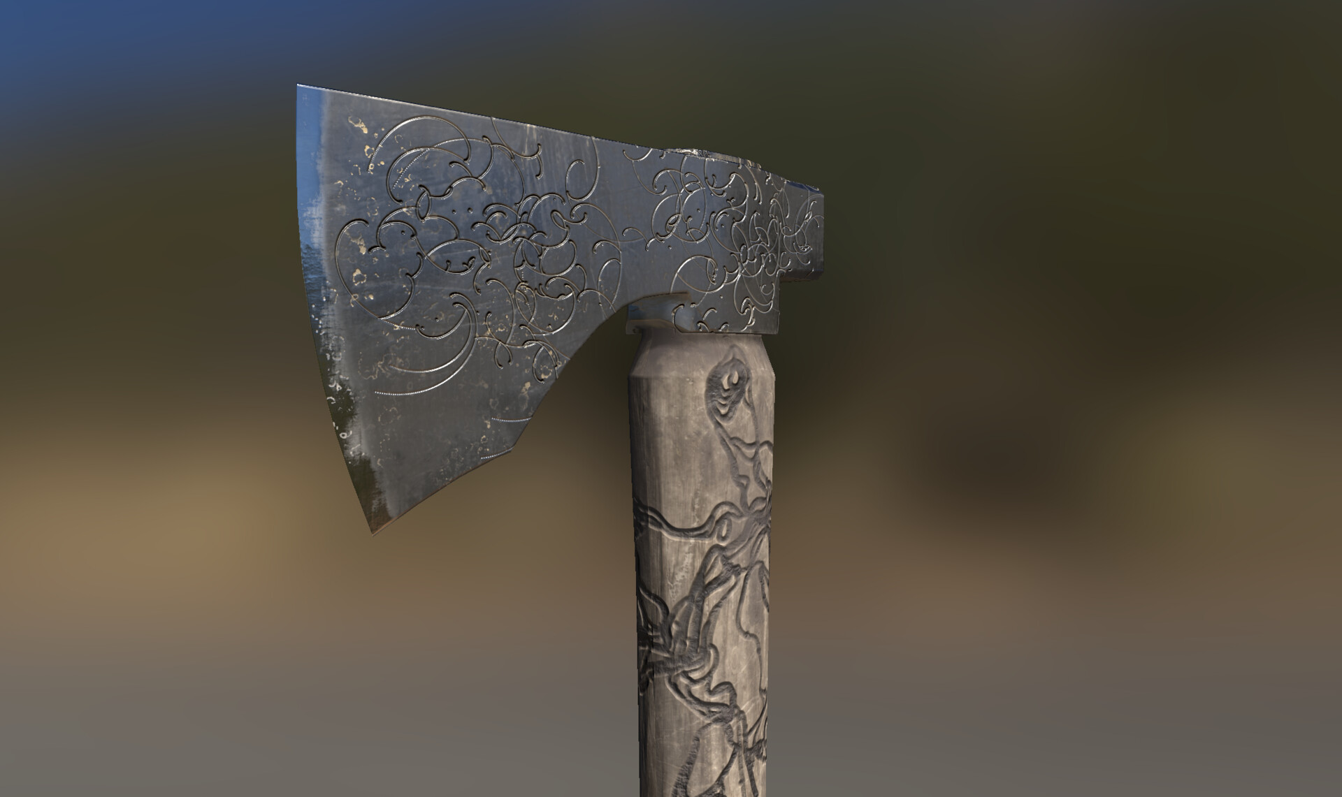 ArtStation - modeling and texturing an axe