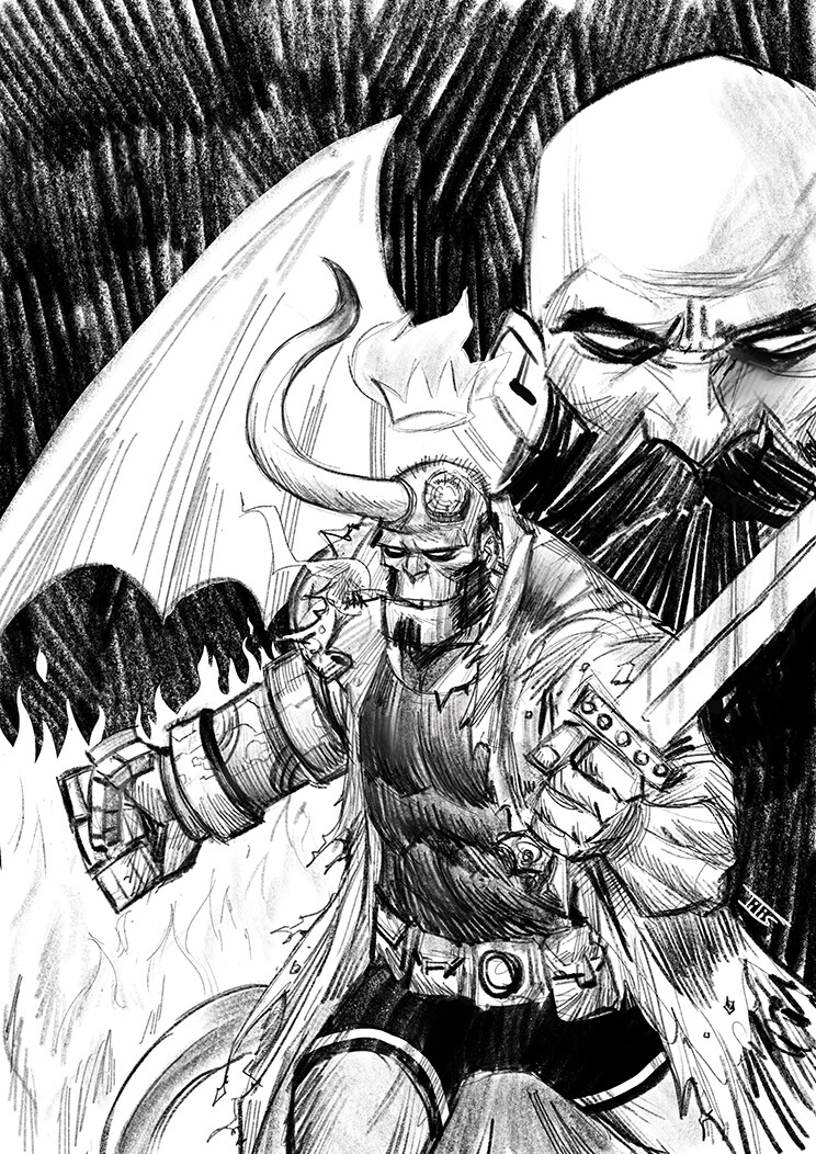 hellboy horns drawing