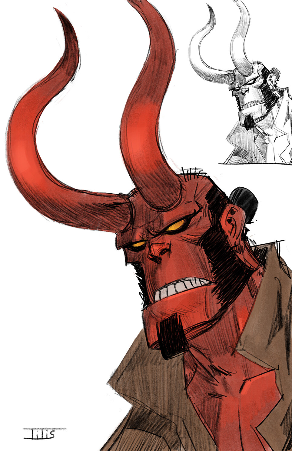 hellboy horns drawing