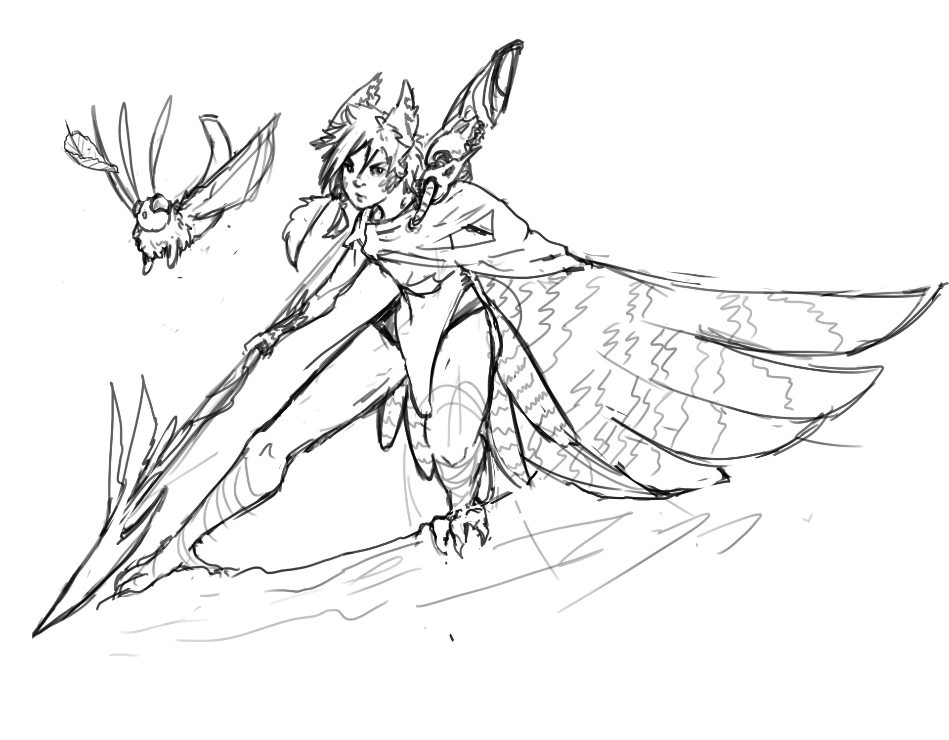 Deanna Montoya - Xayah concept -mhw insect glaive