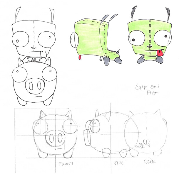 Invader Zim Piggy Drawing