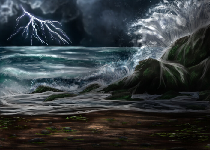 Kaz Carroll - Stormy beach