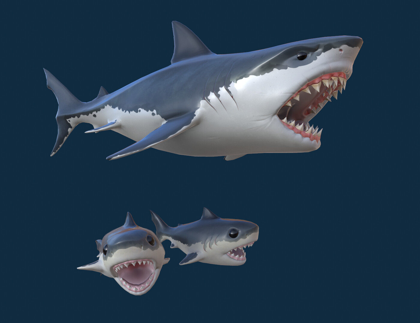 ArtStation - Stylized sharks