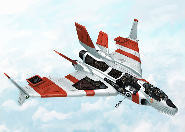 ArtStation - Dareplane Delta cutaway illustration
