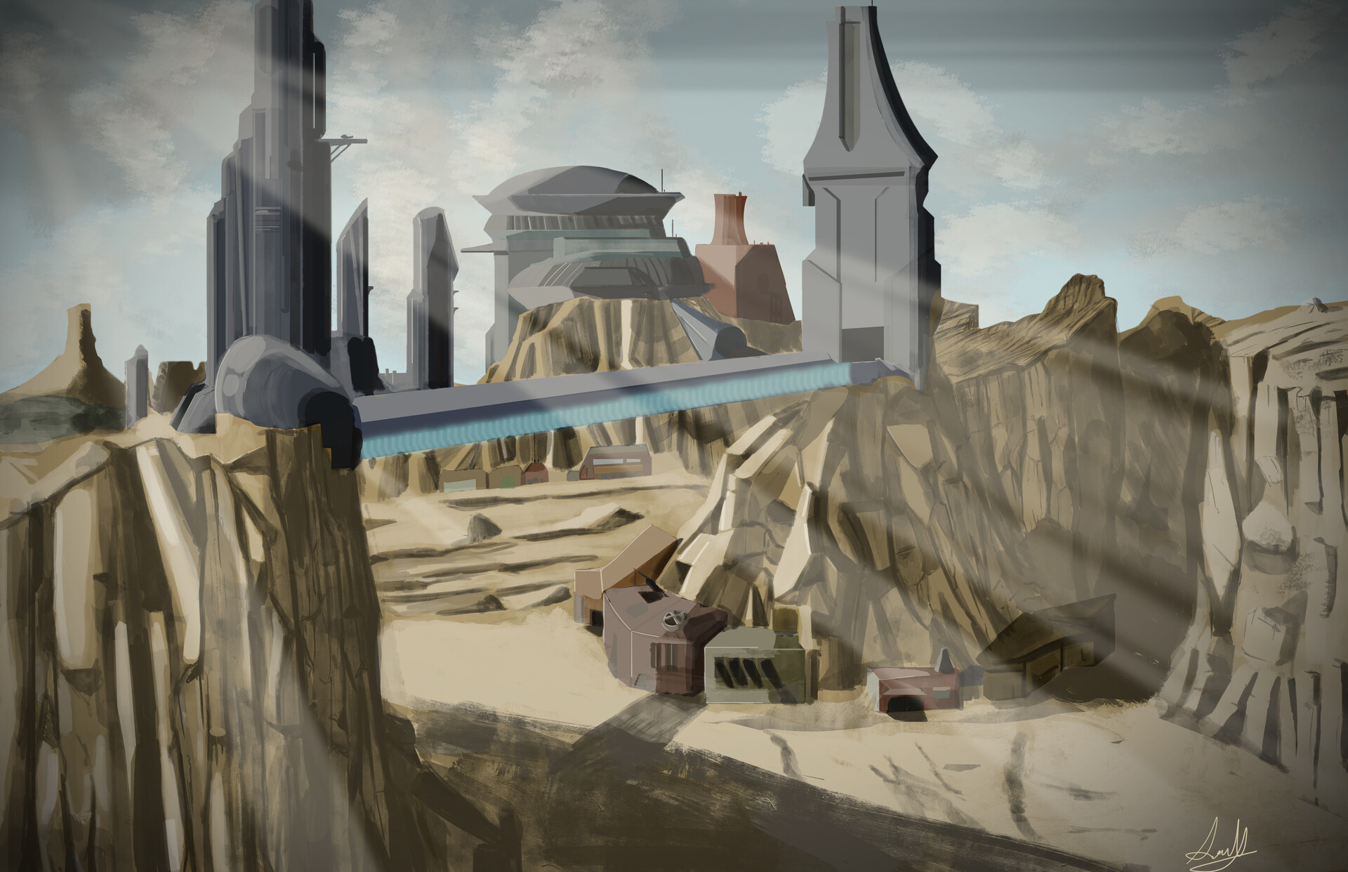 ArtStation - Desert town concept