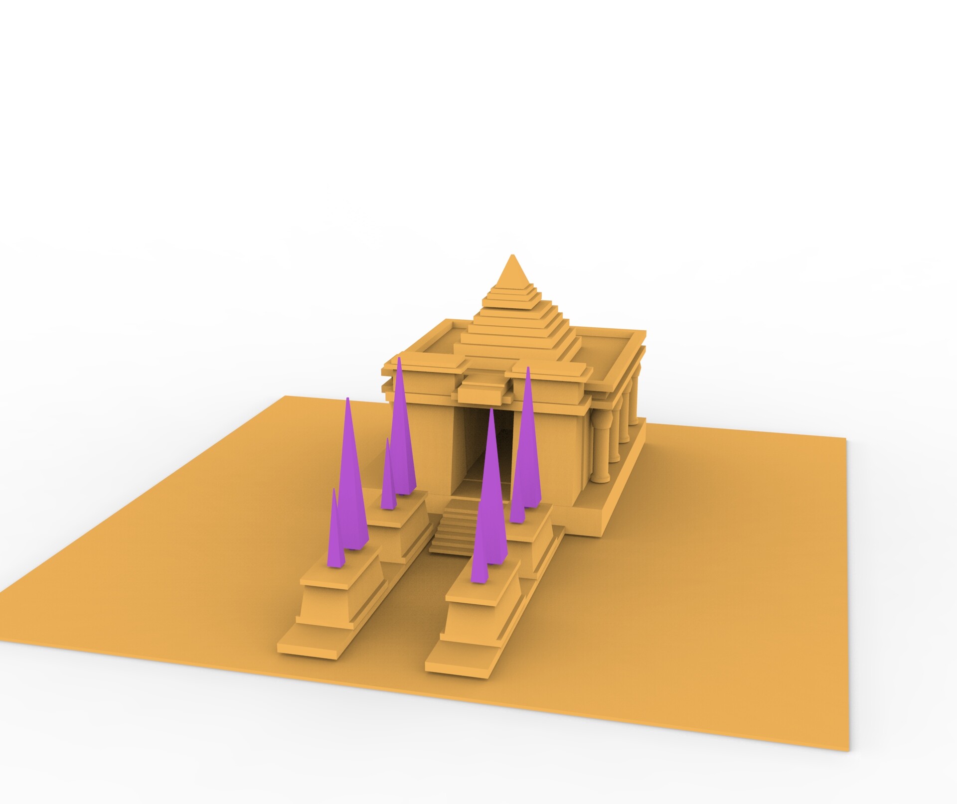 ArtStation - low poly temple