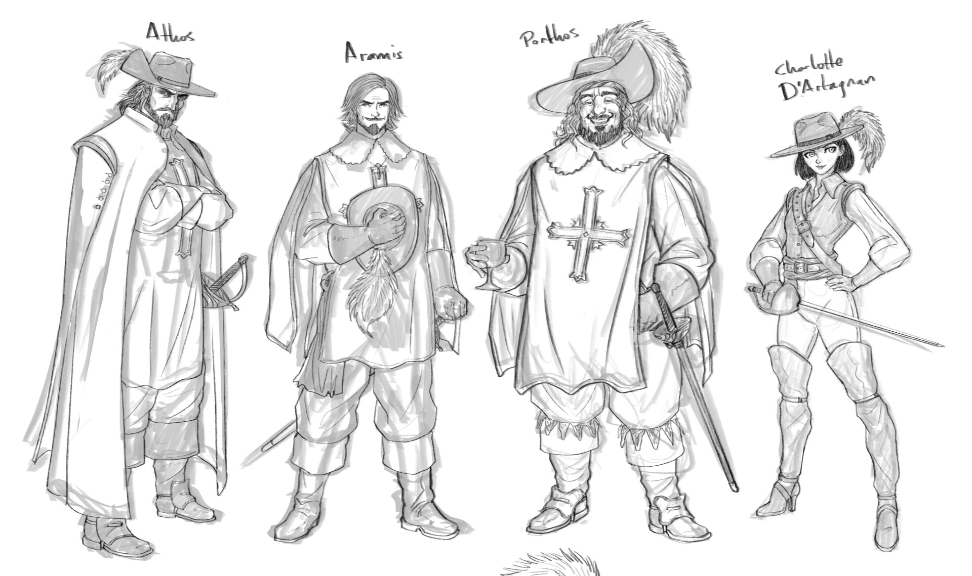 three muskateers coloring pages