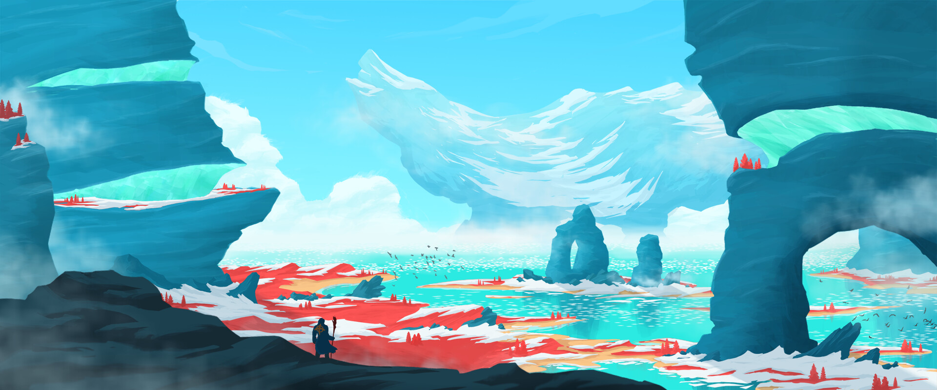 Crimson Coast by Tory Williams : r/ImaginaryLandscapes