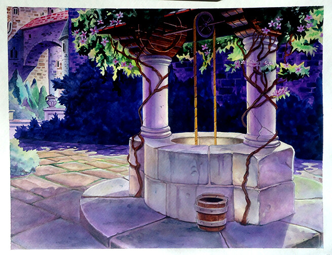 ArtStation - Well - Watercolor painting