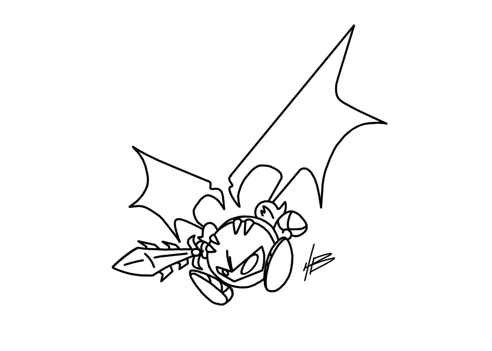 meta knight coloring page