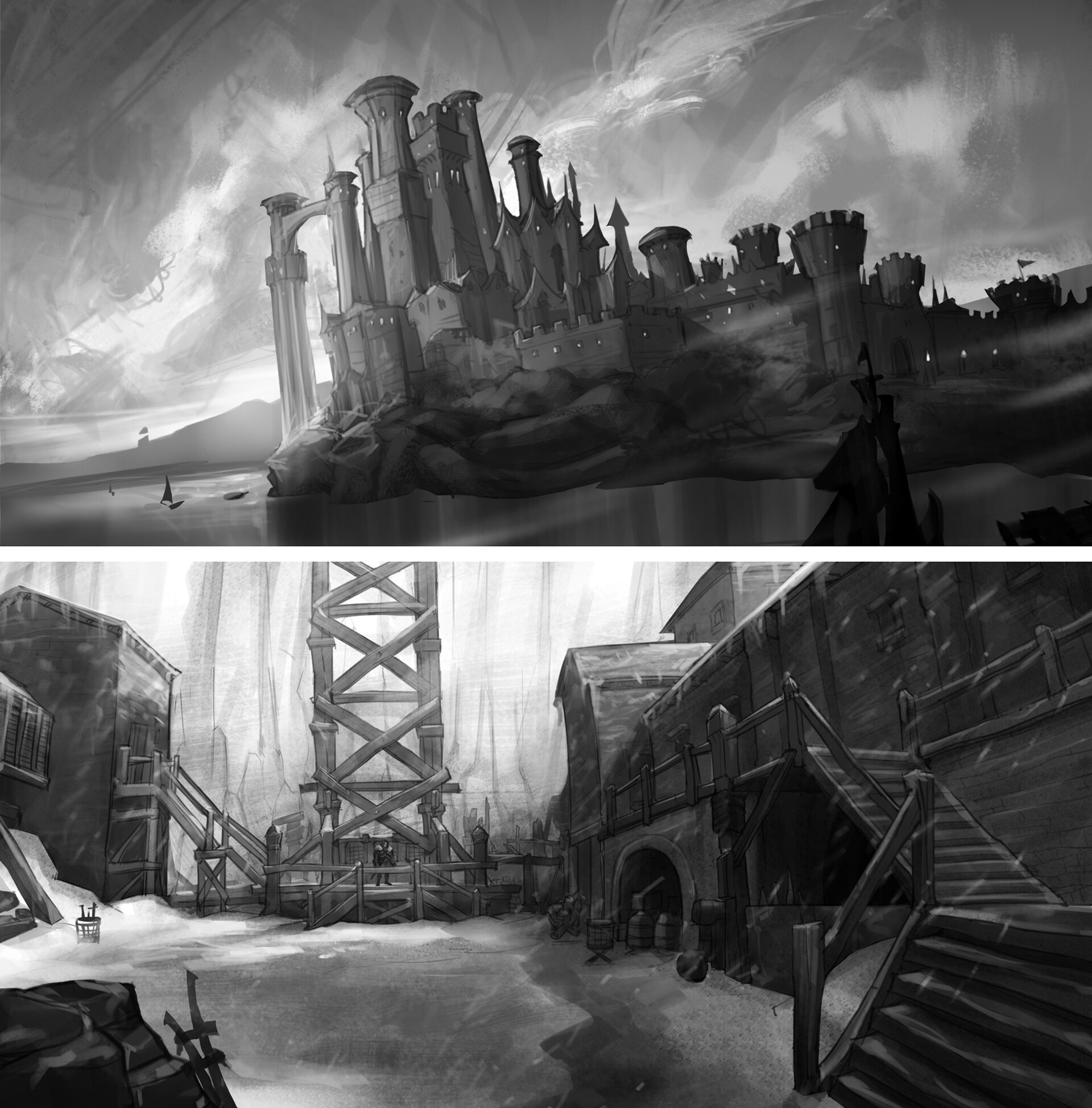 ArtStation - Game of Thrones ，Castle Black & Red Keep