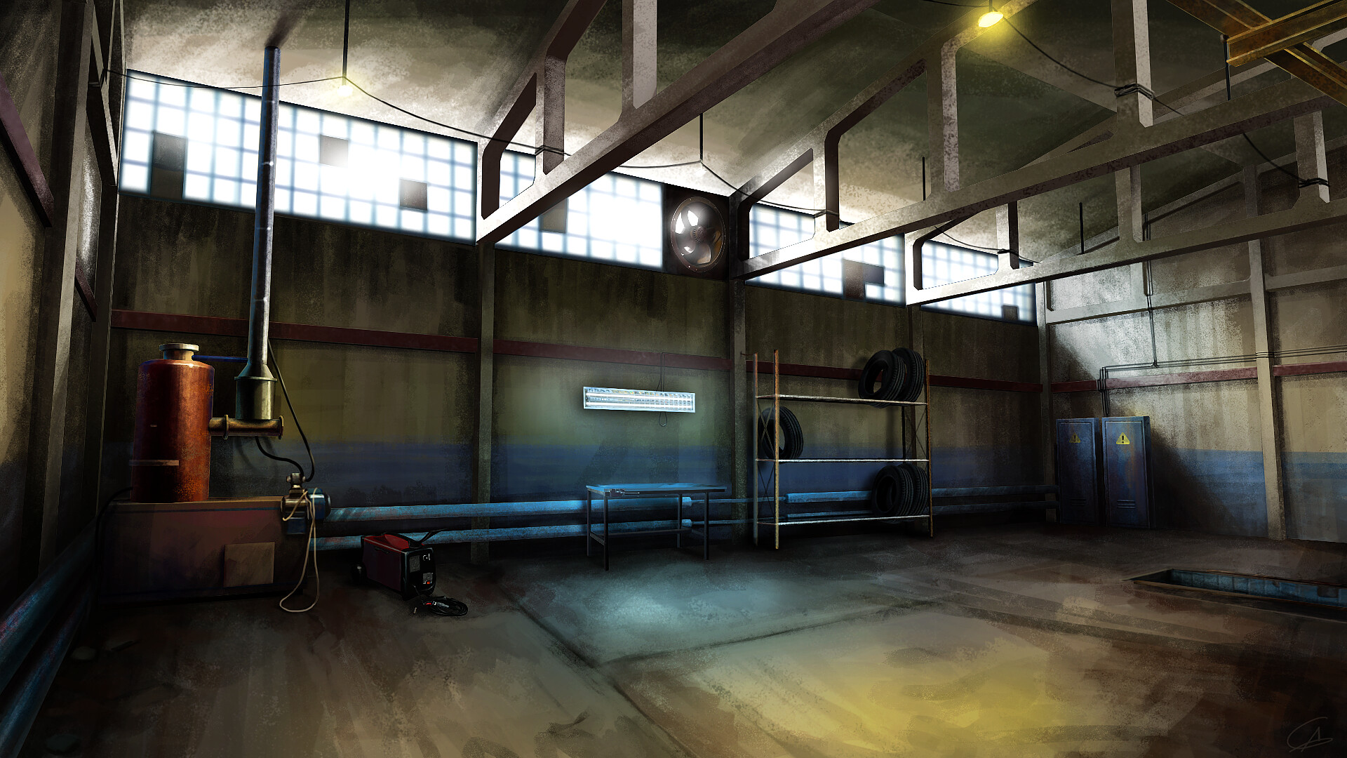 ArtStation - Car service garage