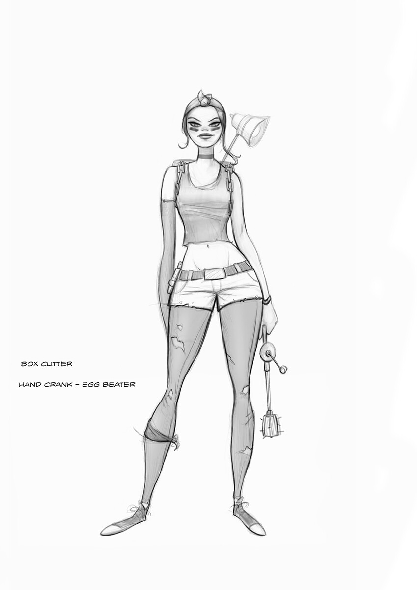 how to draw girl fortnite characters