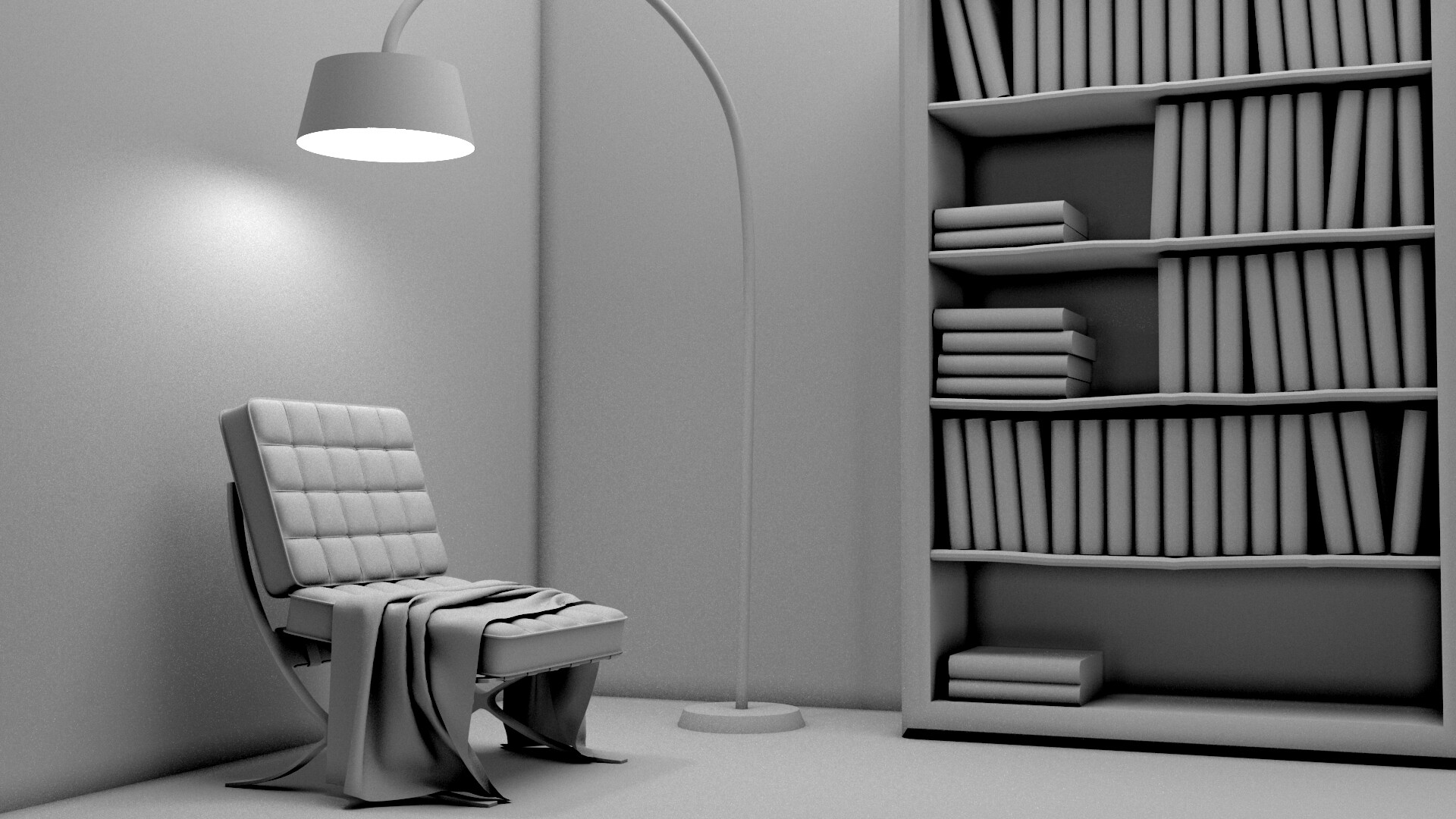 ArtStation - Barcelona chair in a classic psychologist-like office ...