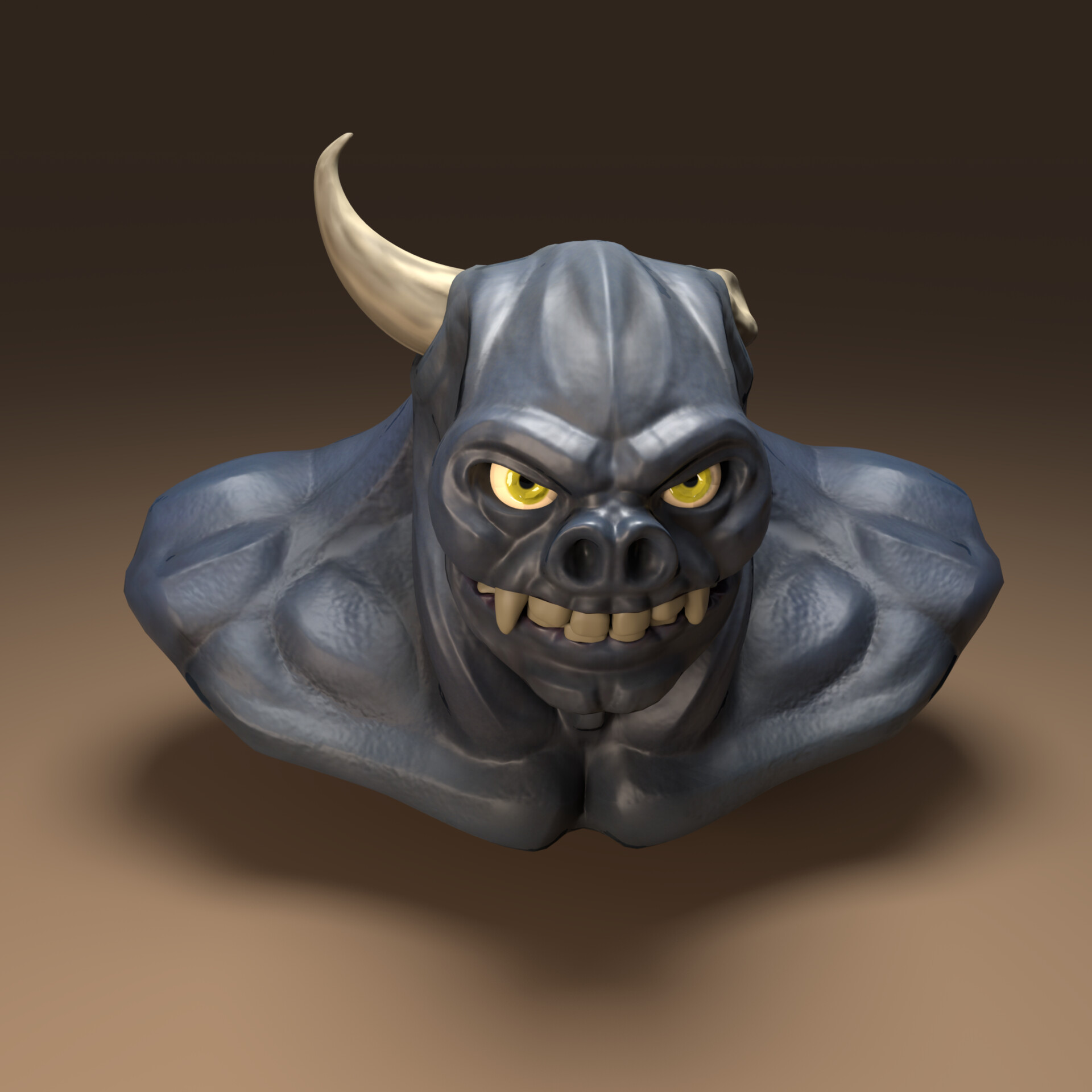 ArtStation - [Bust] Blue Demon