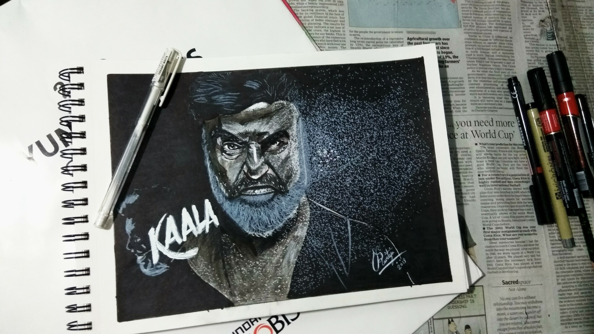 ArtStation - South Indian Star Rajini drawing