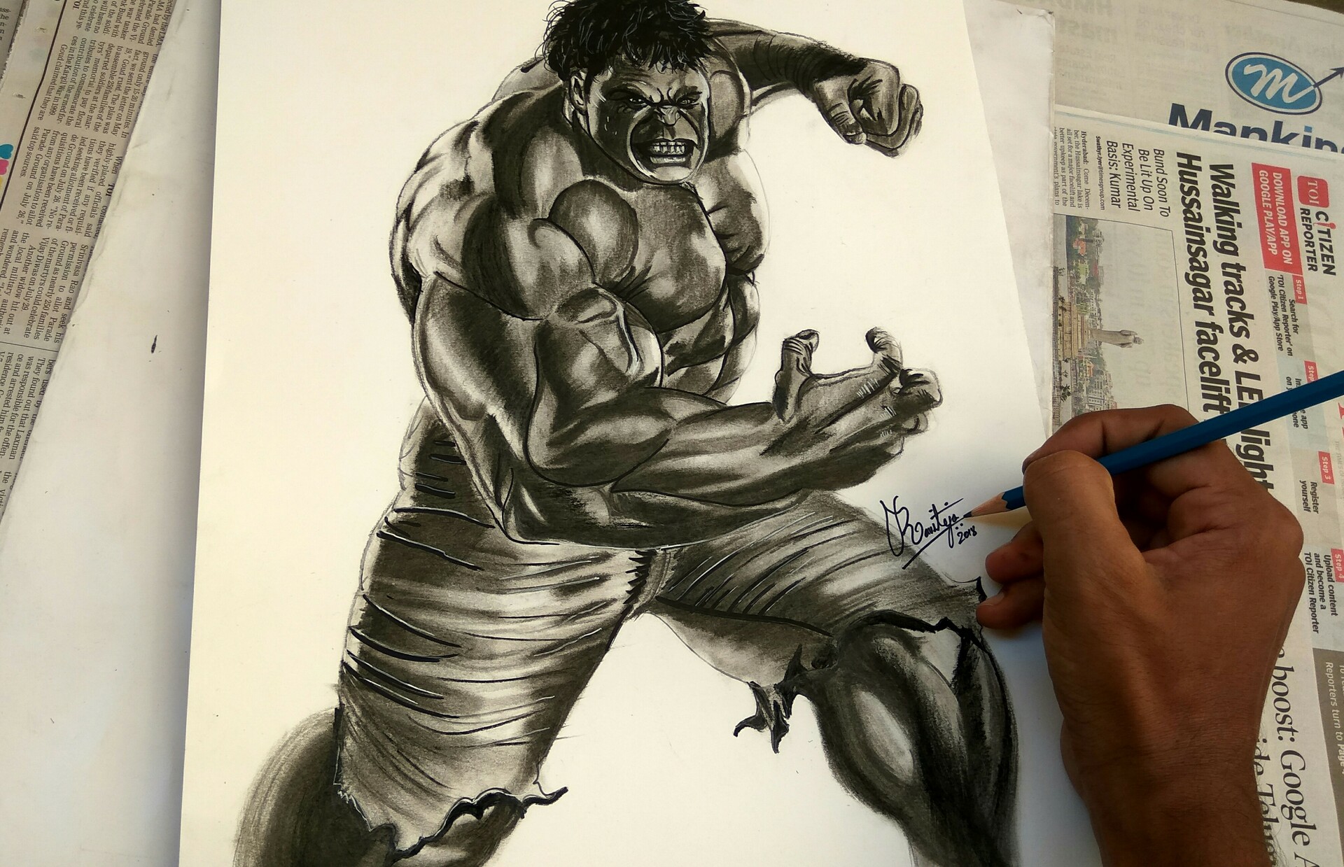 brown hulk drawing