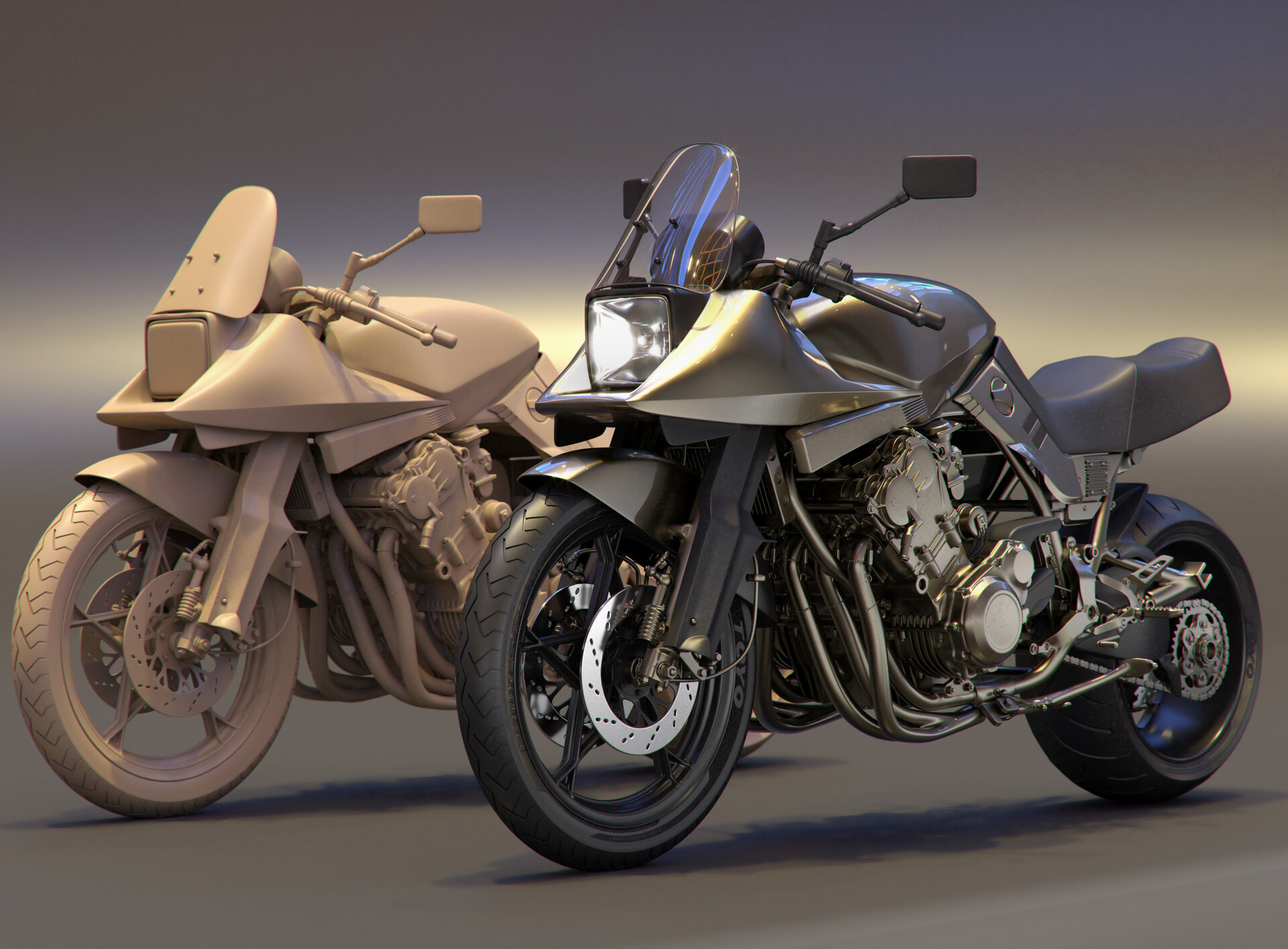 ArtStation - KATANA concept 6 cylinder bike