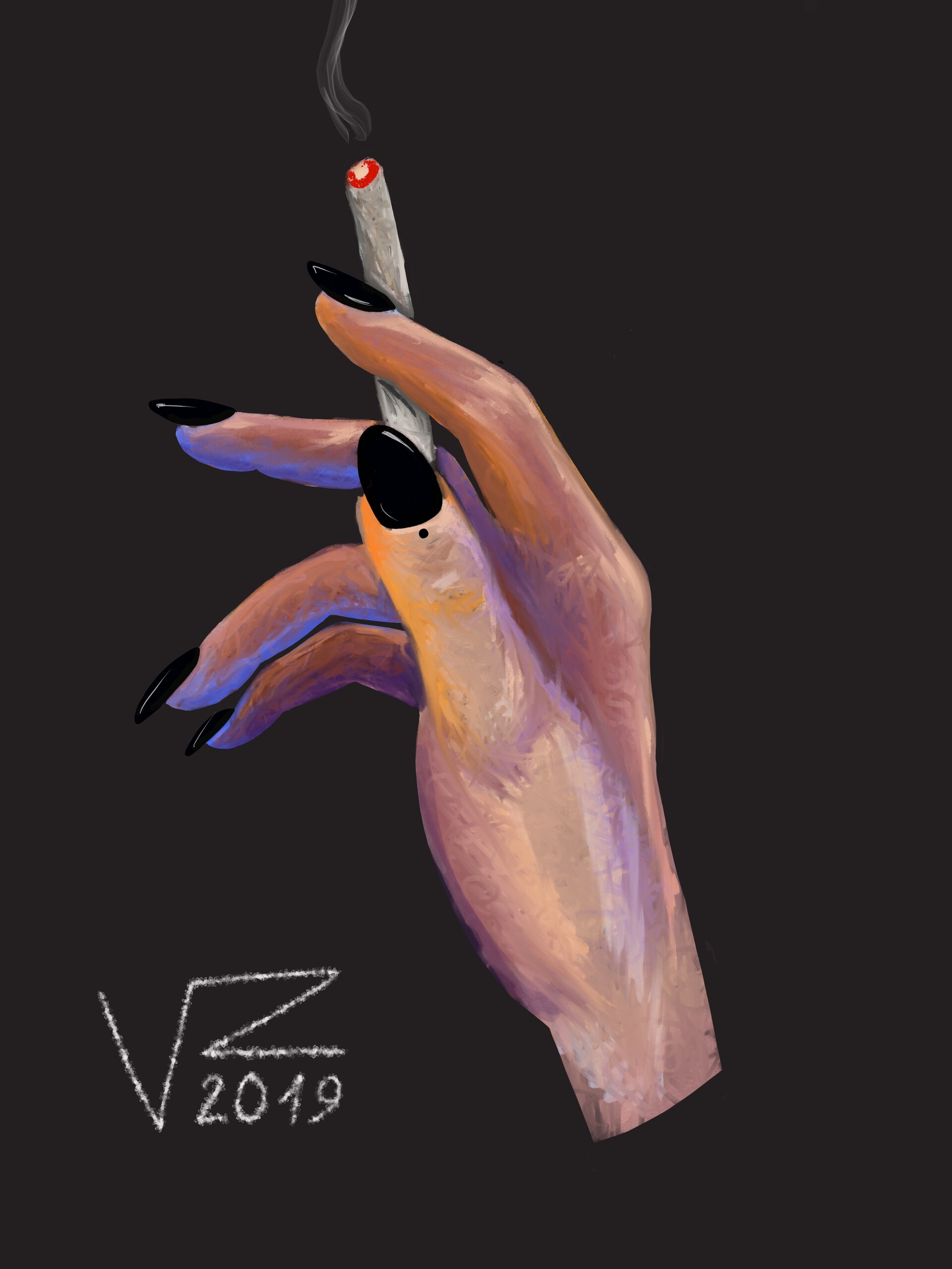 ArtStation - Cigarette in a hand