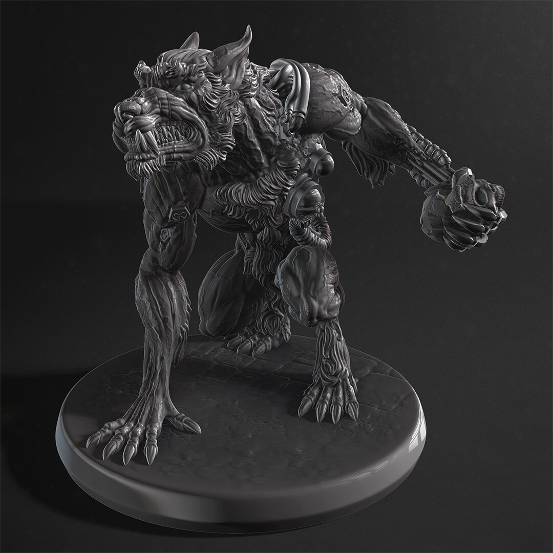 Cyber Werewolf prototype : r/ZBrush