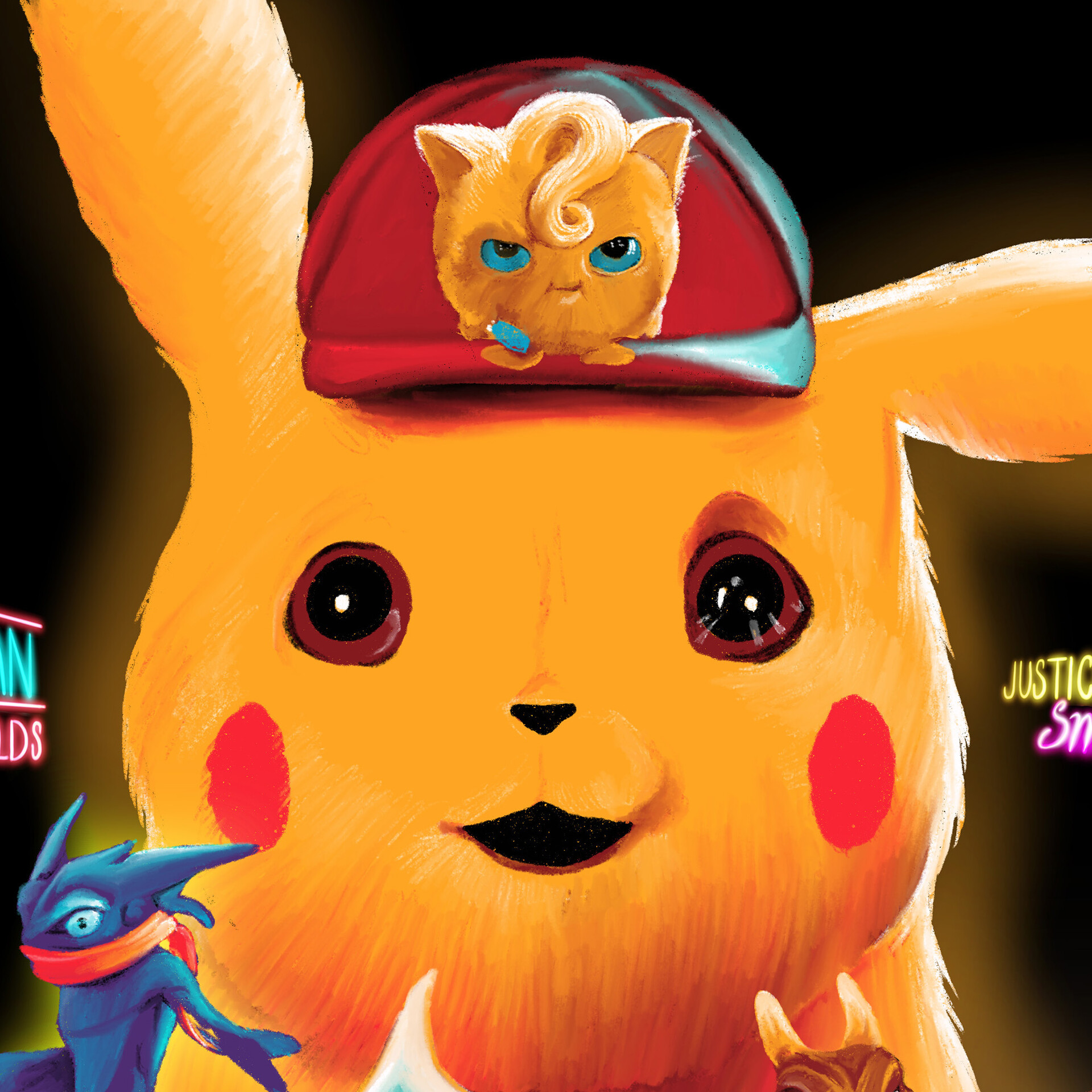 The Commas - Alternative Poster- Pokémon: Detective Pikachu