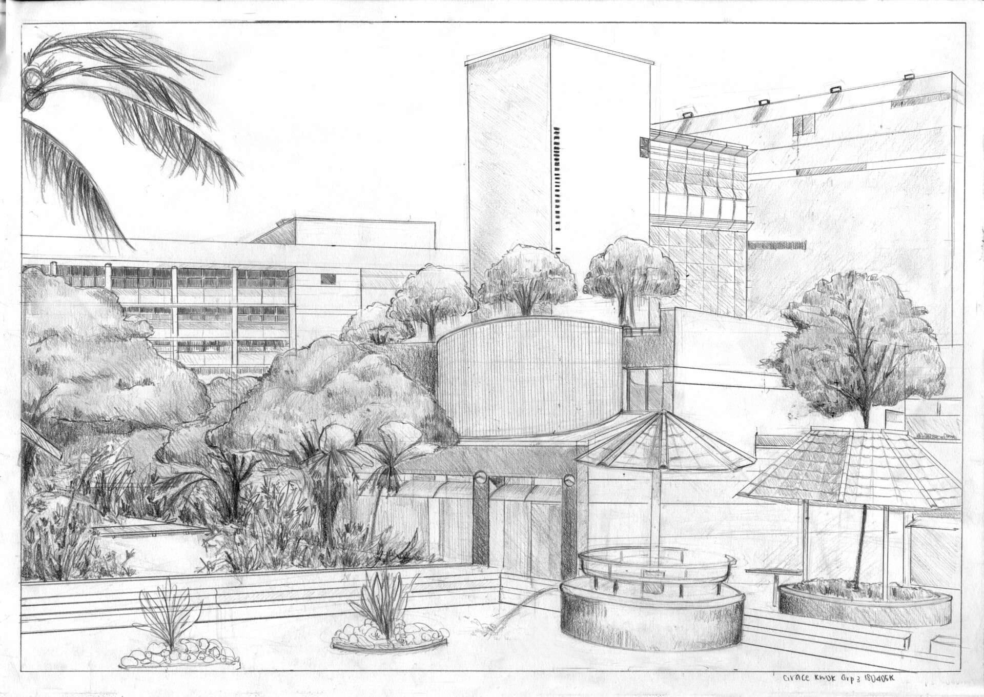 ArtStation - School Outdoor Drawing