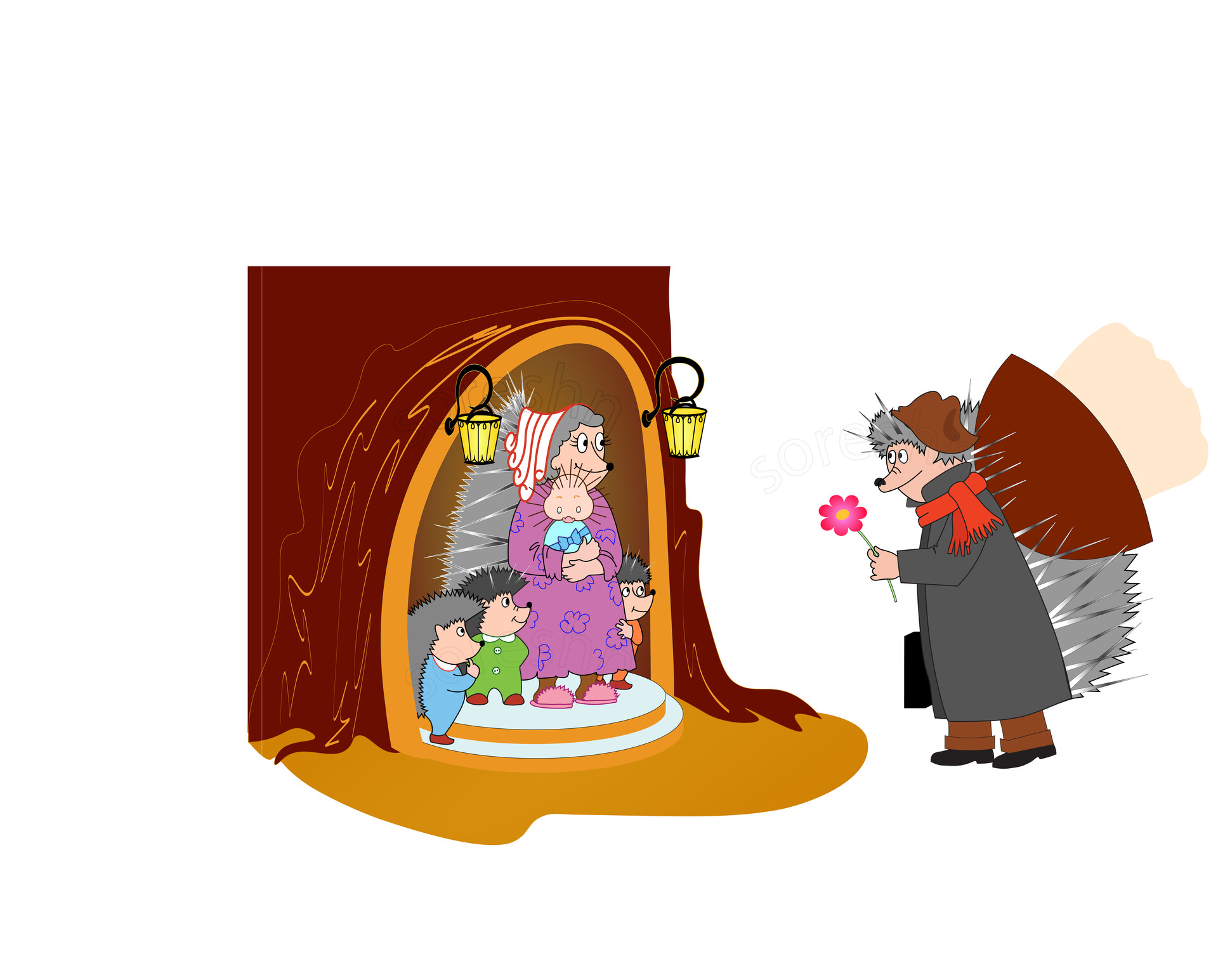 ArtStation - The hedgehog family