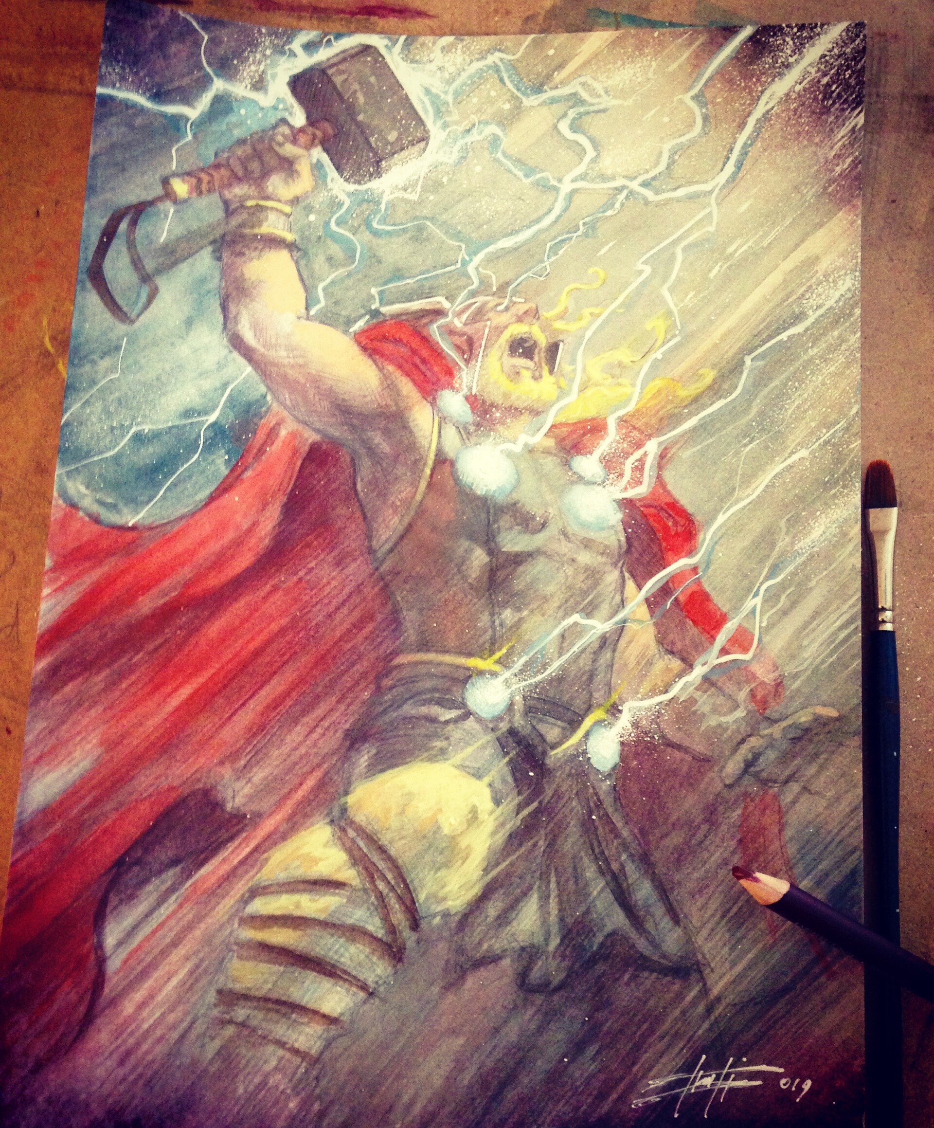 ArtStation - Thor color sketch