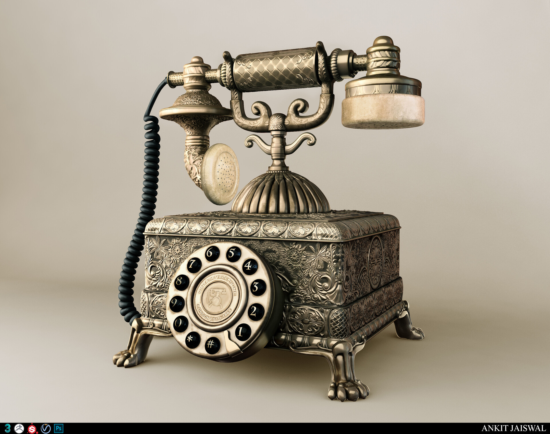 ArtStation - Antique Vintage Phone