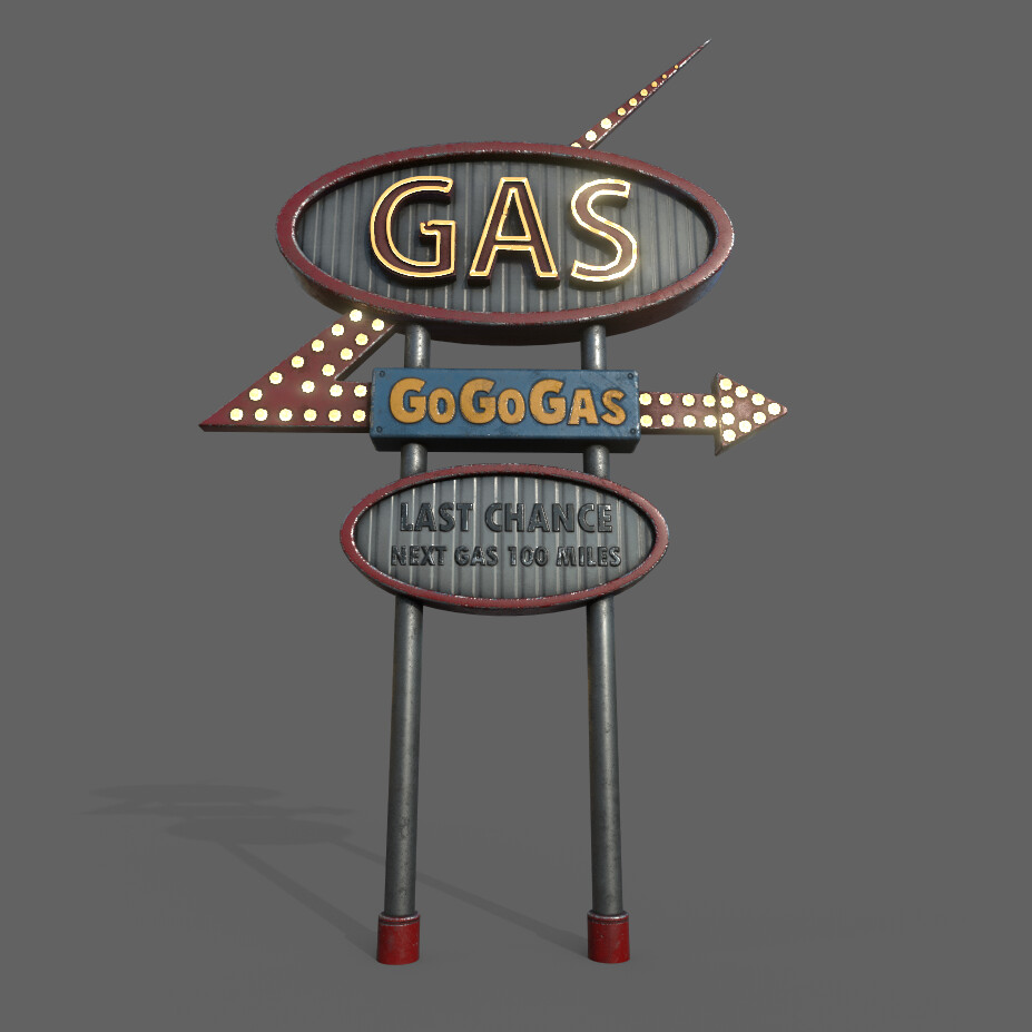 ArtStation - Vintage Gas Sign