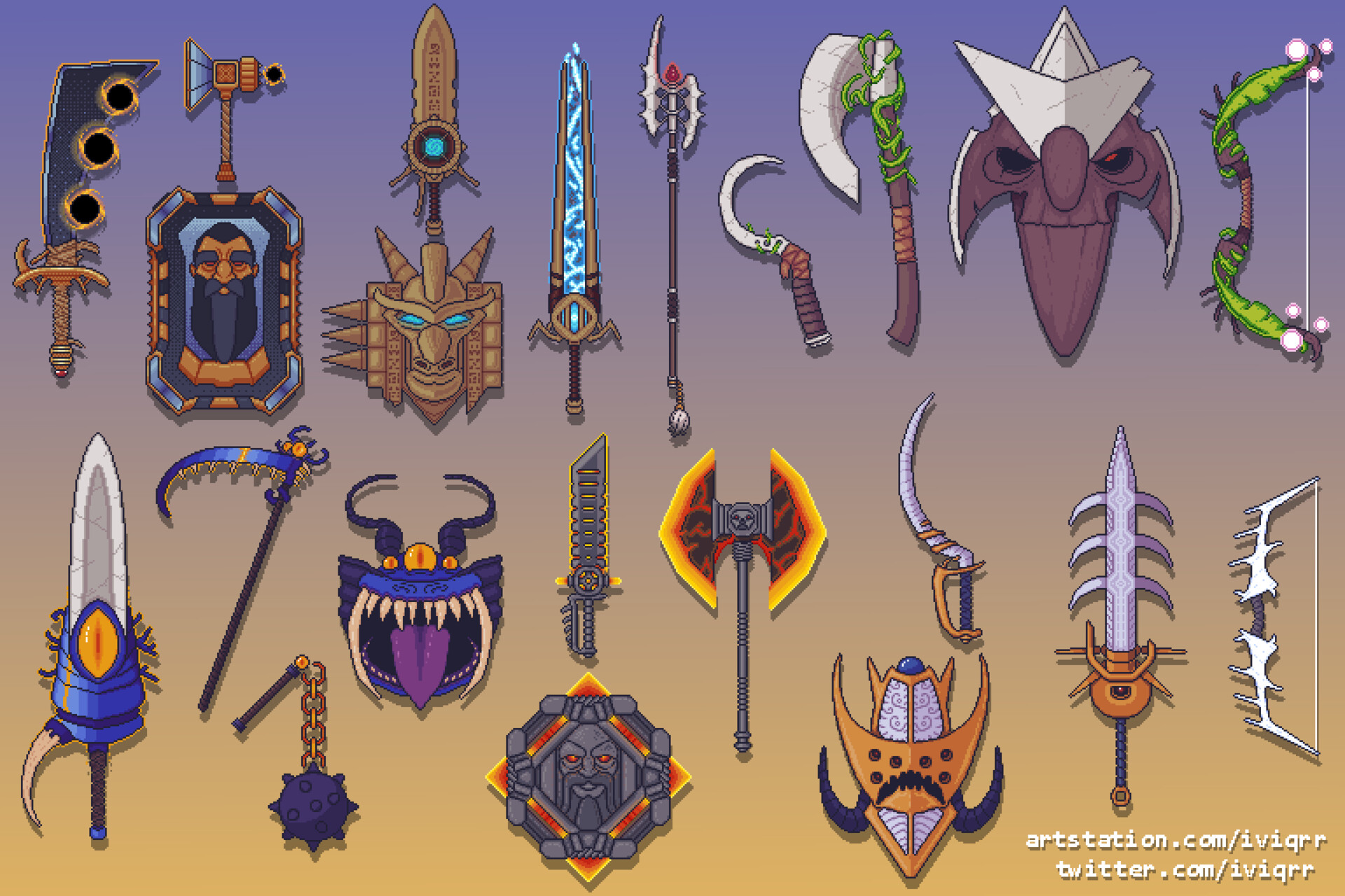 ArtStation - Weapon Designs 01 - Pixel Art