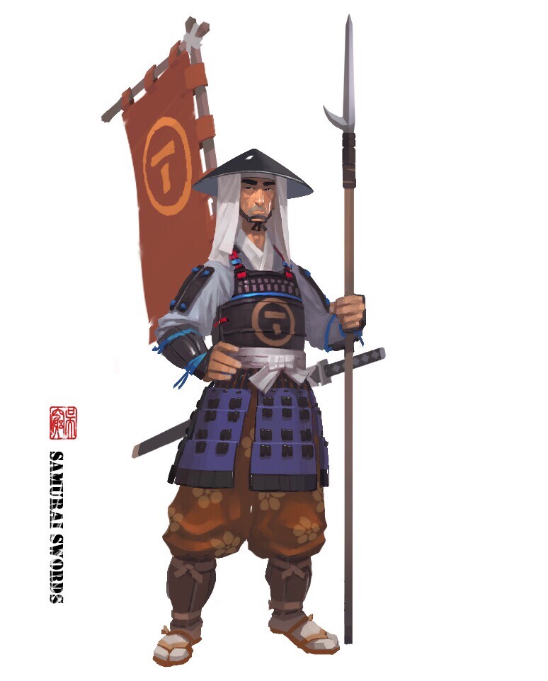 ArtStation - Concept character design for a samurai game