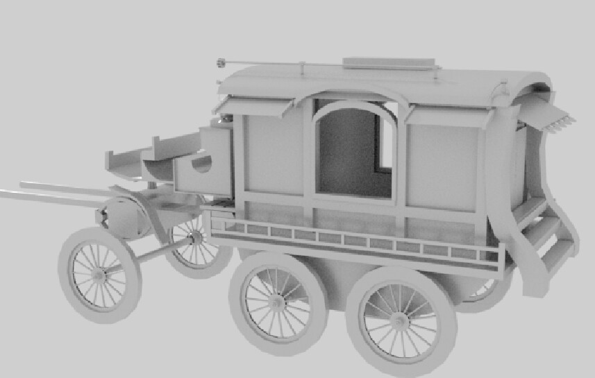 ArtStation - Vintage Cart - 3D modeling in MAYA Software