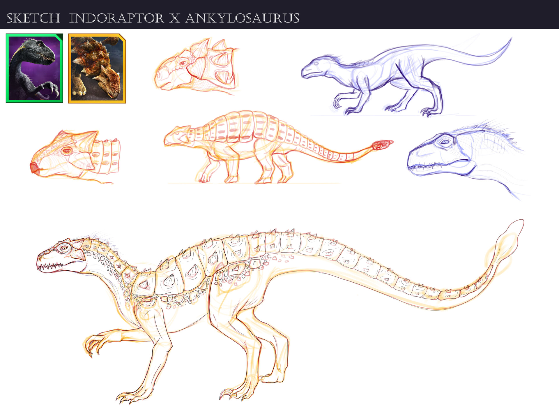 how to draw dinosaur hybrids