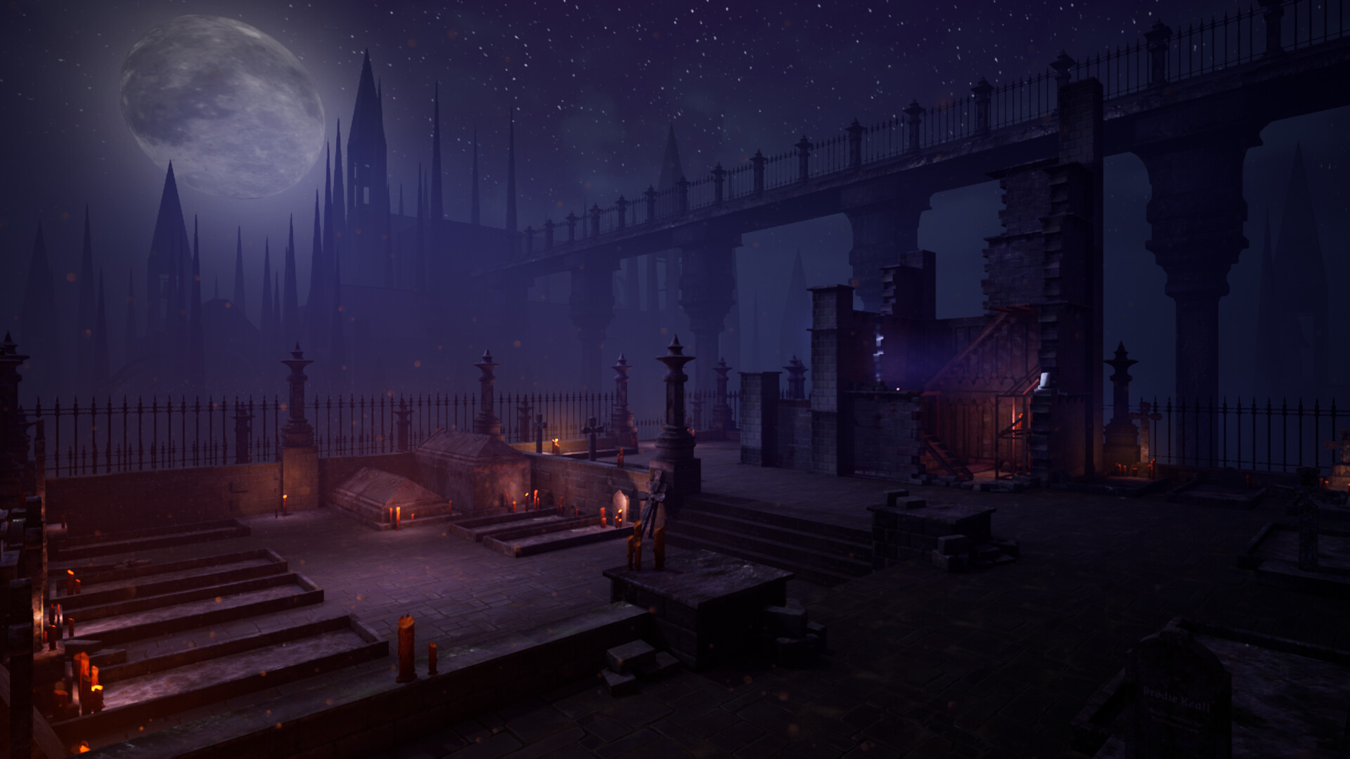 ArtStation - Gothic style graveyard