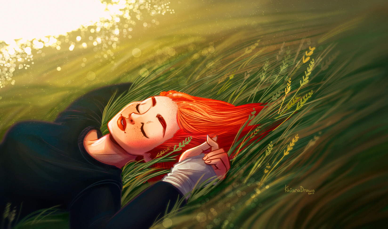 ArtStation - Woman in the grass