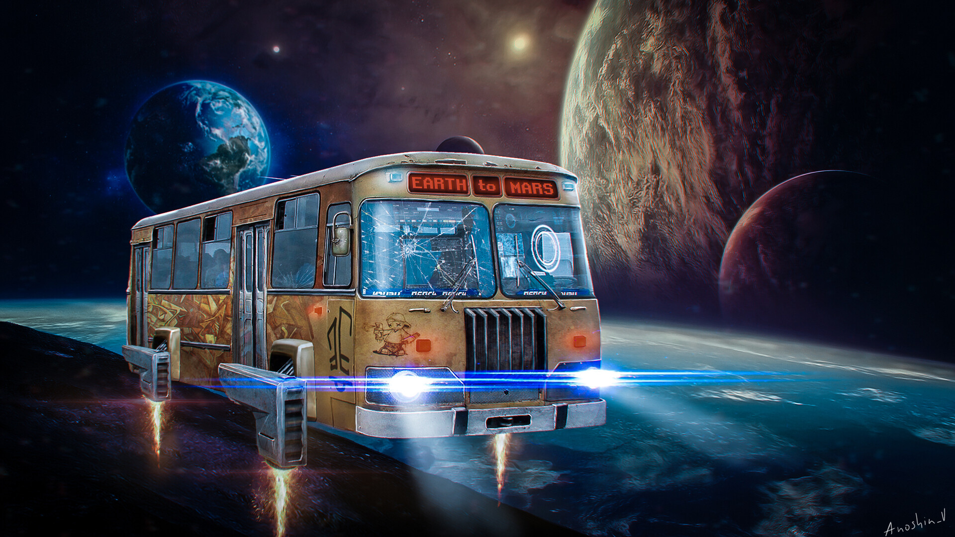 ArtStation - CyberPunk bus