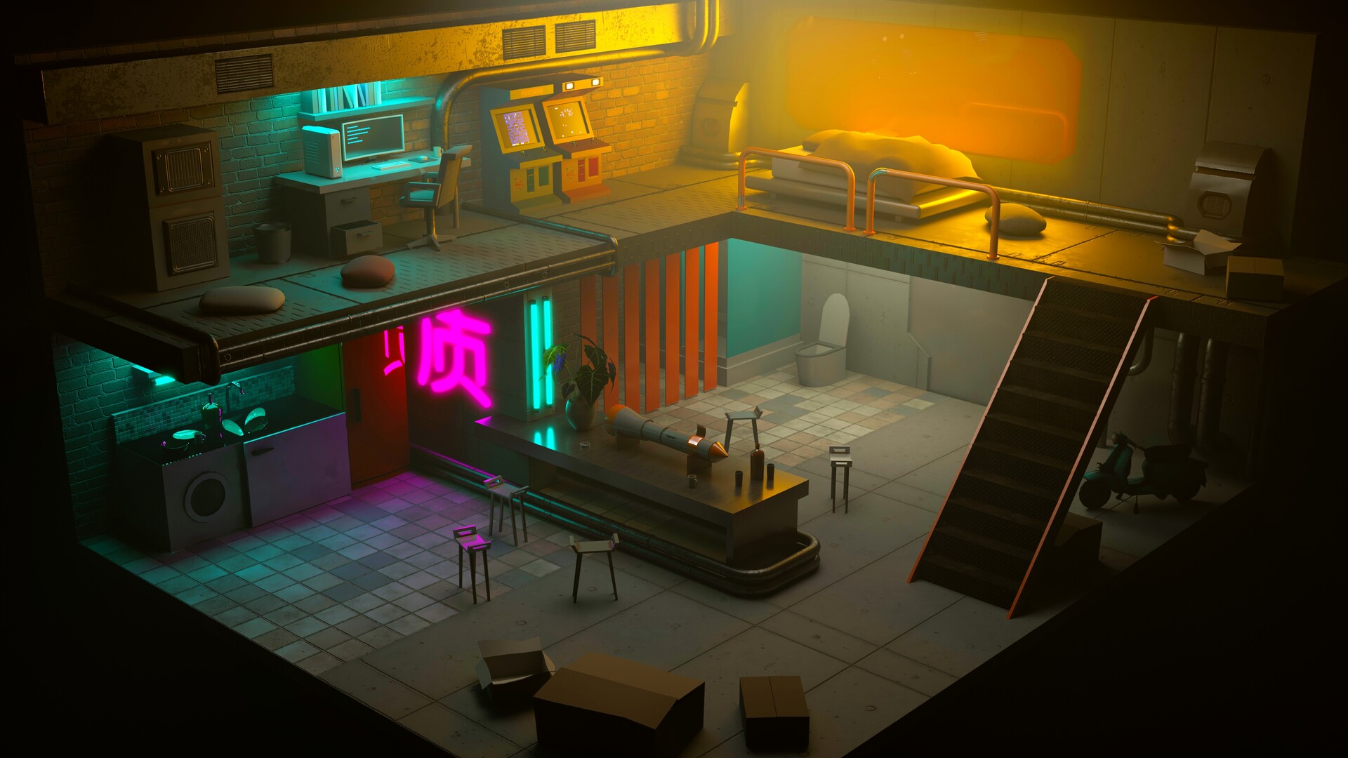 ArtStation - Cyberpunk Room