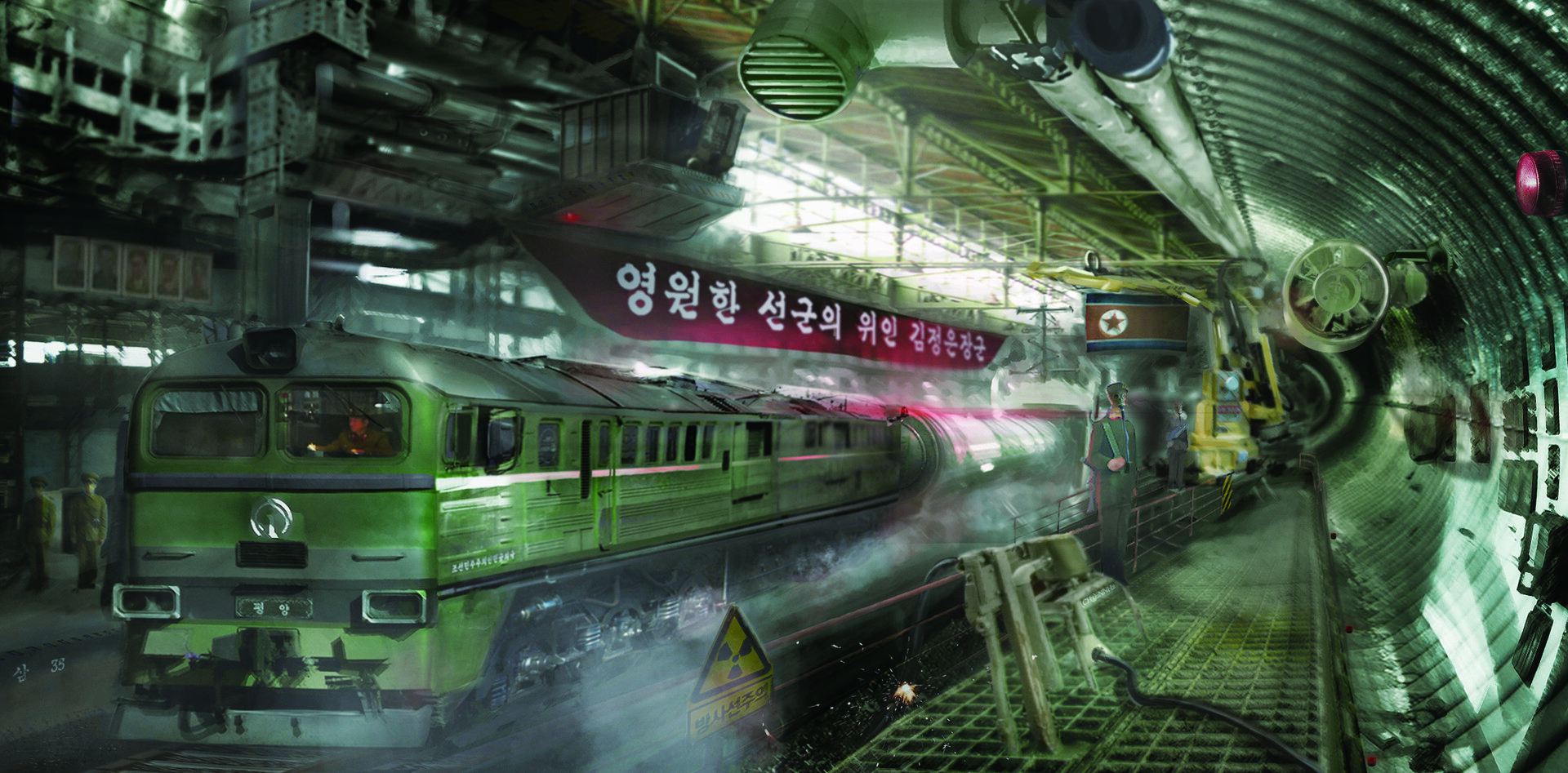 ArtStation - Missile train in North Korea's underground bunker